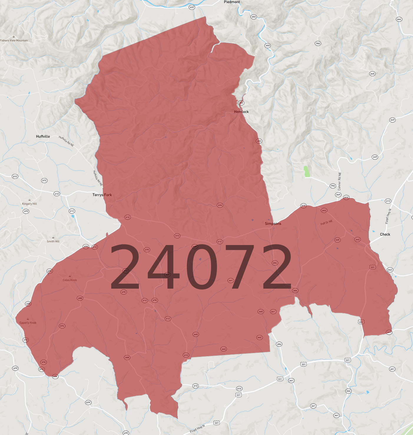 Zip Code 24072 - AtlasBig.com