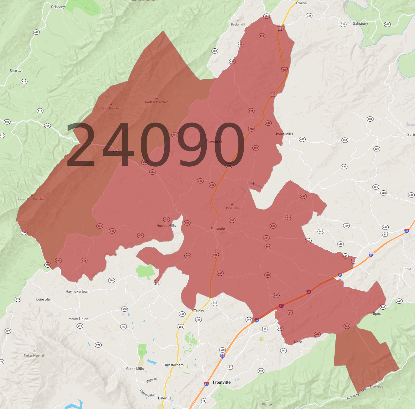 Zip Code 24090 - AtlasBig.com
