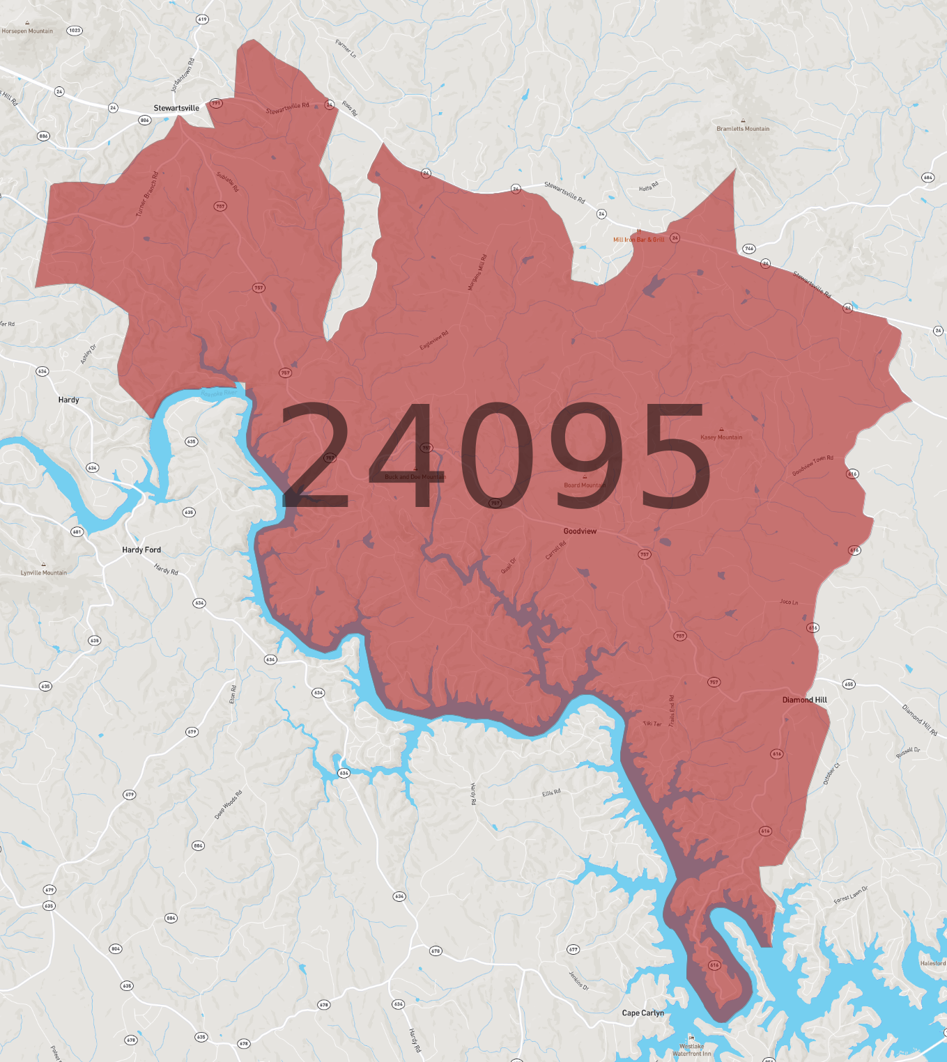 Zip Code 24095 - AtlasBig.com