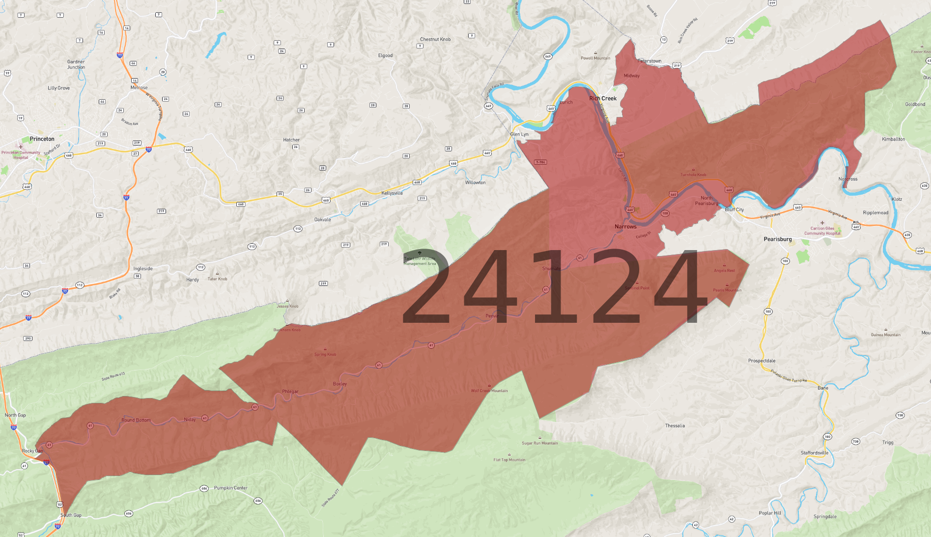 Zip Code 24124 - AtlasBig.com