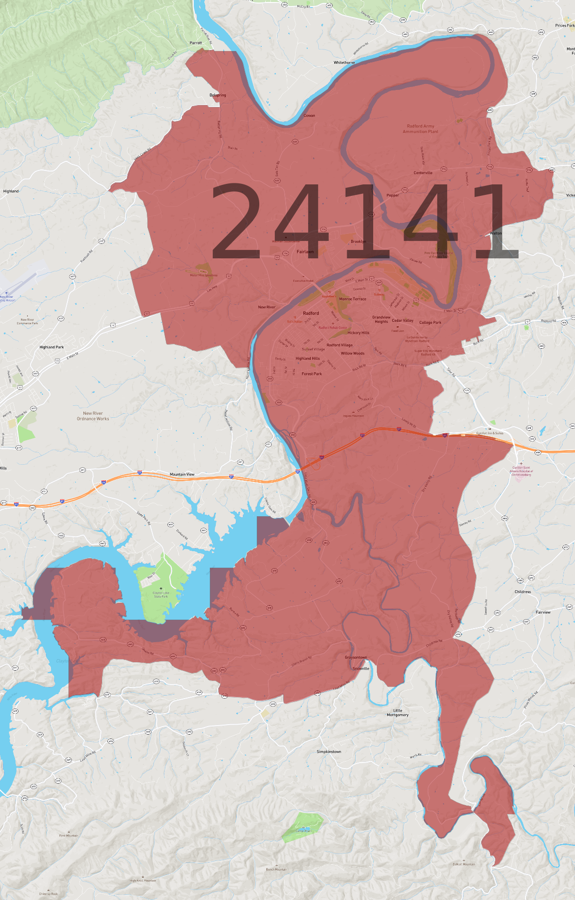 Zip Code 24141 - AtlasBig.com