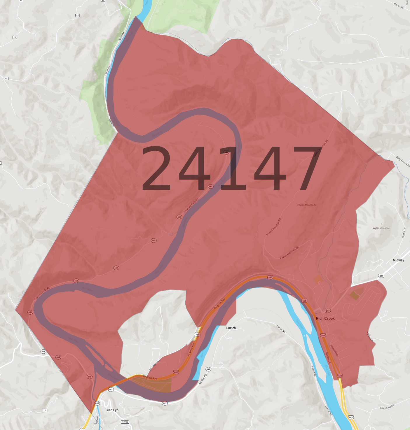 Zip Code 24147 - AtlasBig.com