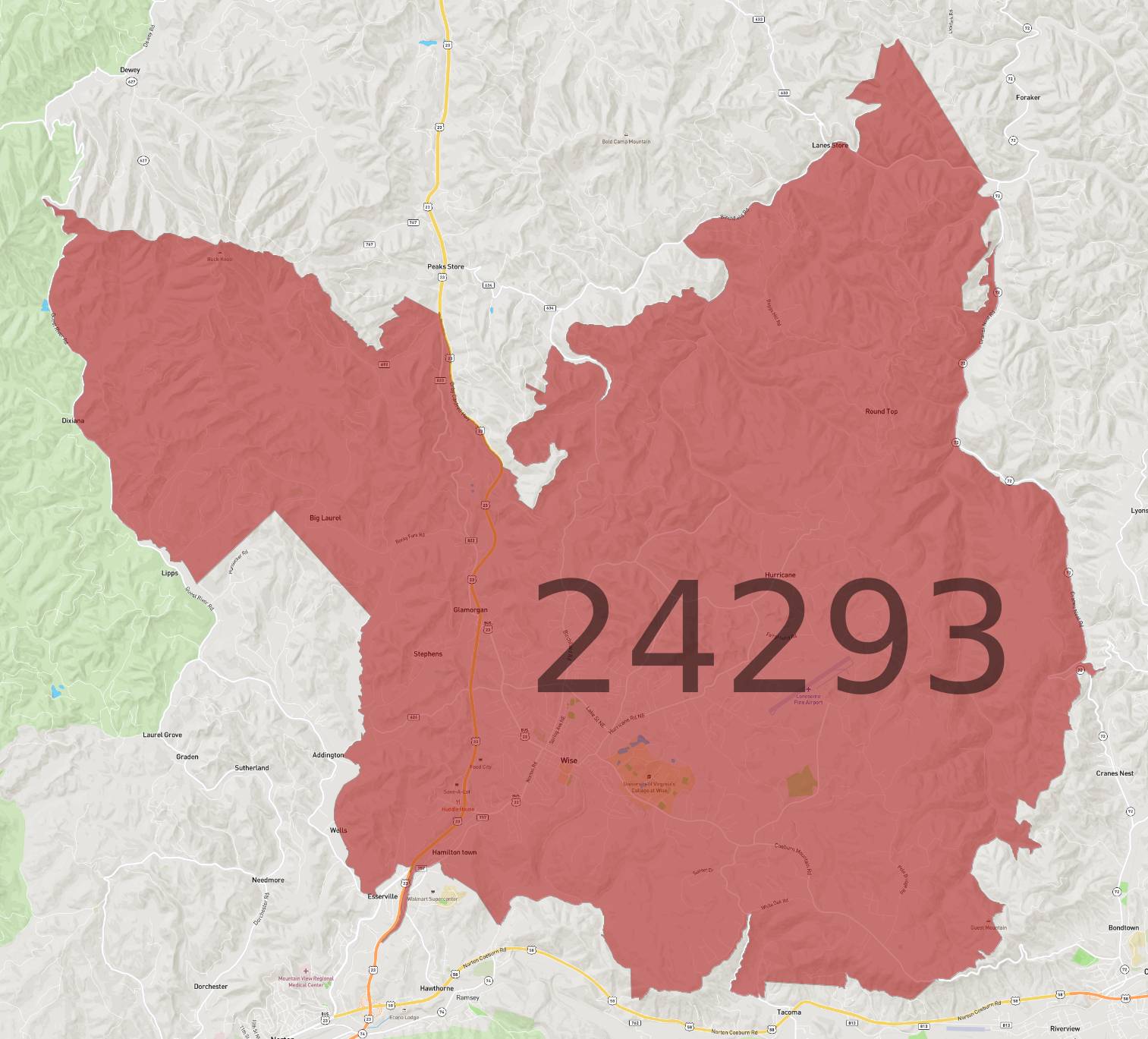 Zip Code 24293 - AtlasBig.com