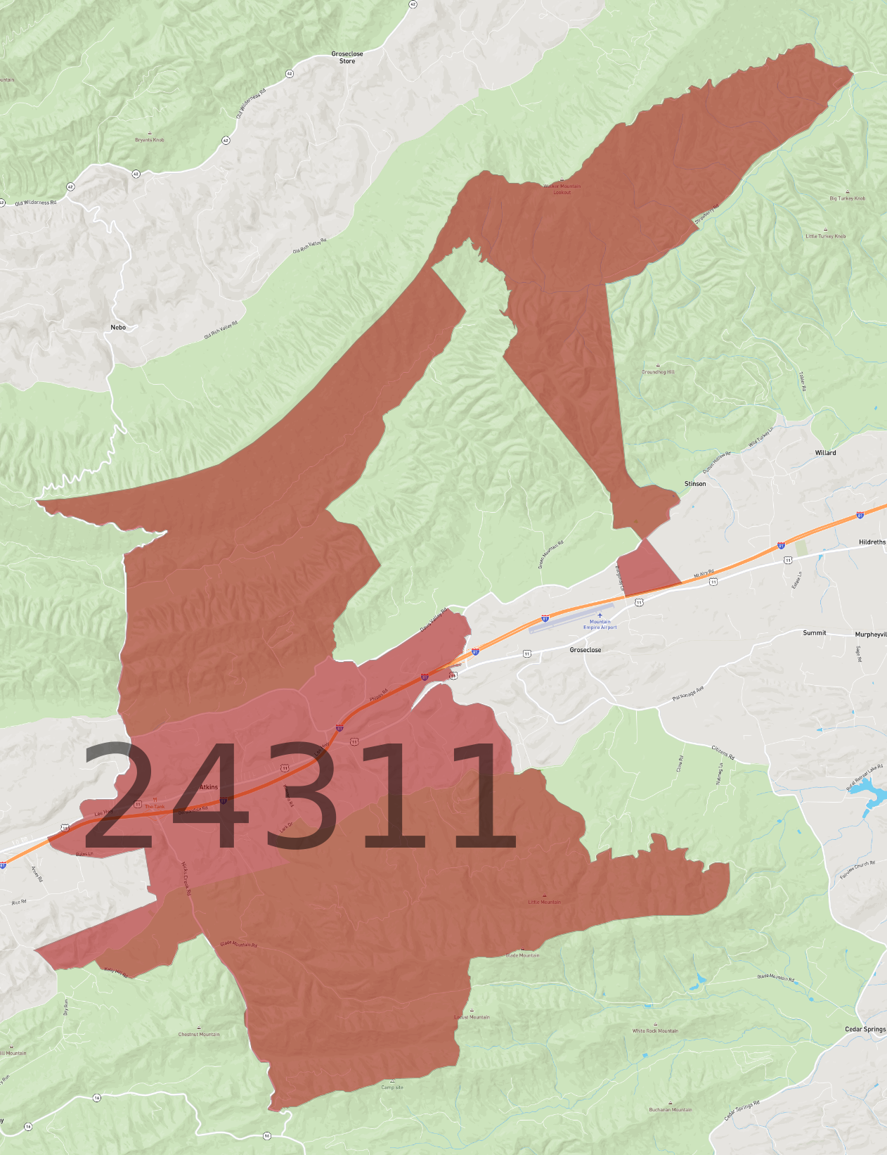 Zip Code 24311 - AtlasBig.com