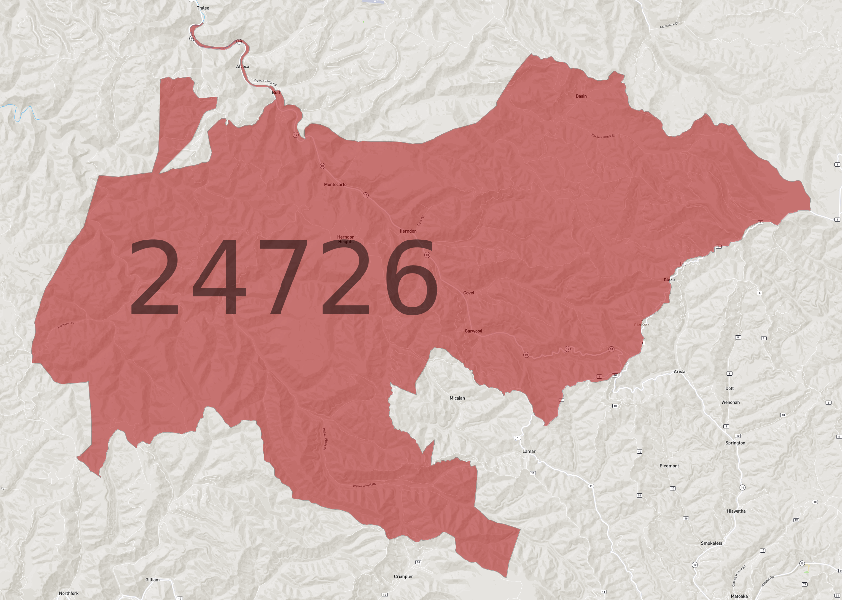 Zip Code 24726 - AtlasBig.com