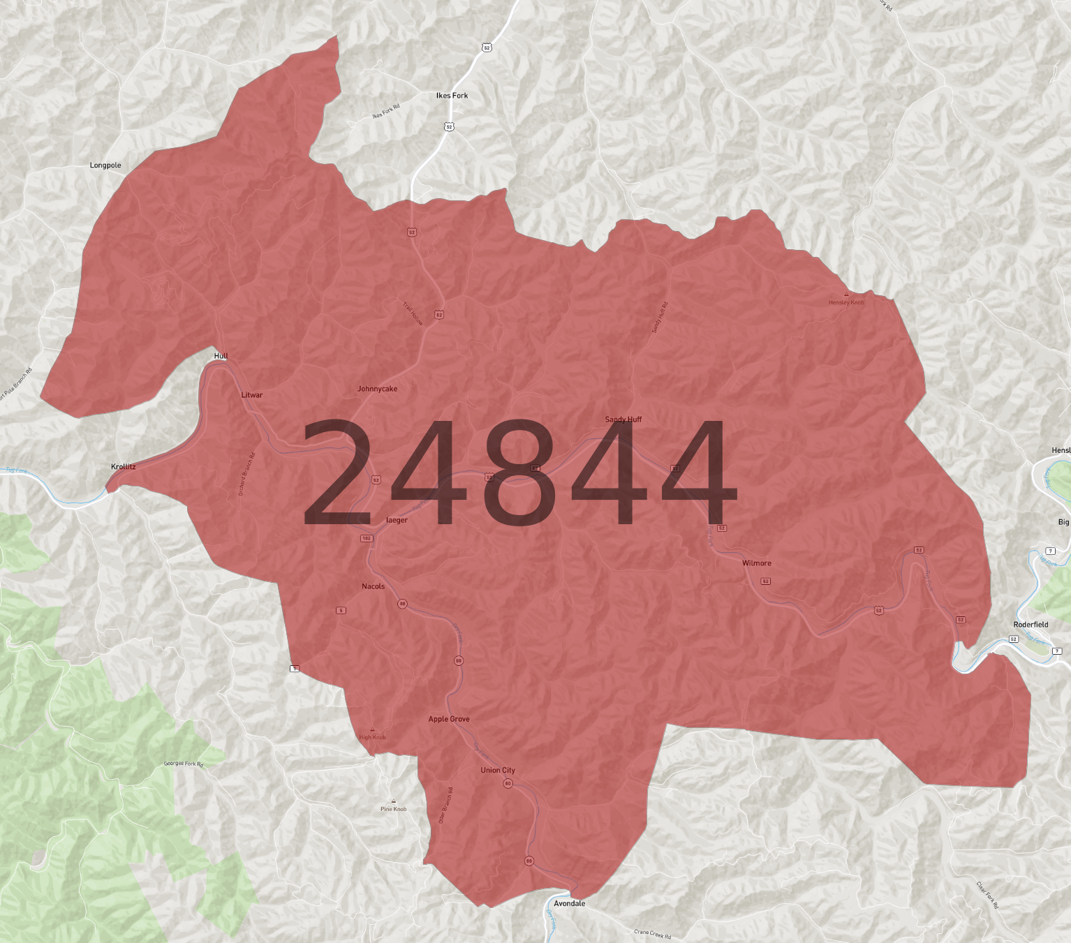 Zip Code 24844 - AtlasBig.com