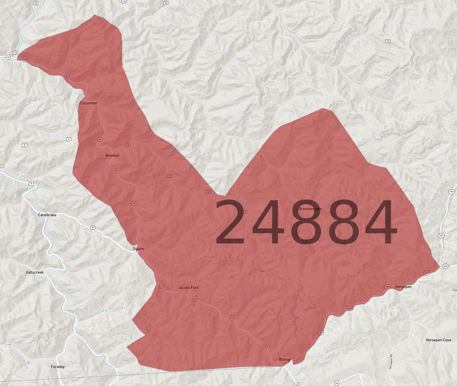 Zip Code 24884 - AtlasBig.com