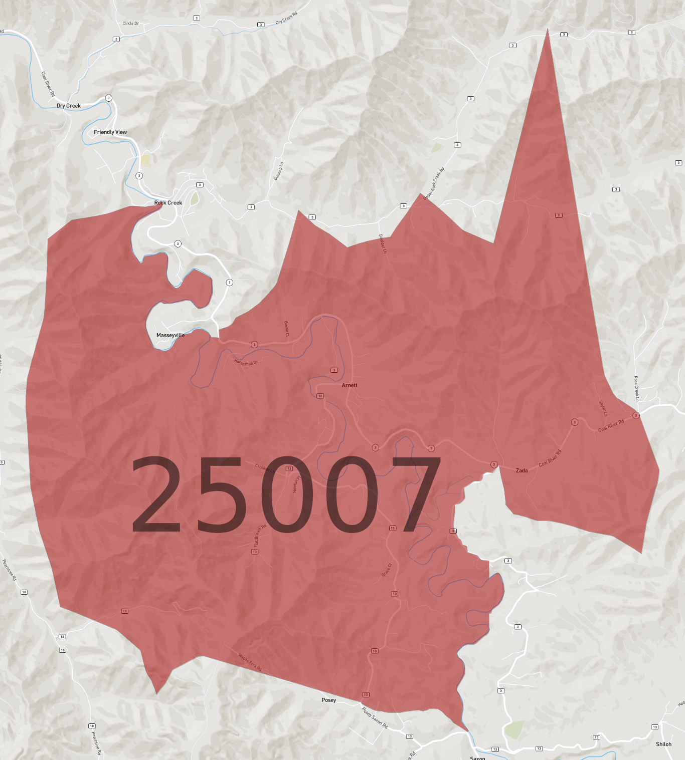 Zip Code 25007 - AtlasBig.com