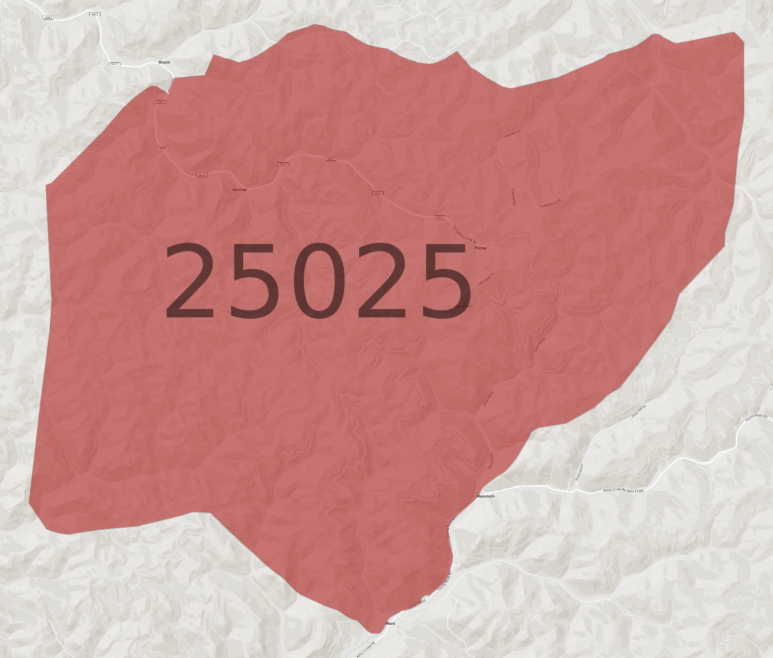 Zip Code 25025 - AtlasBig.com