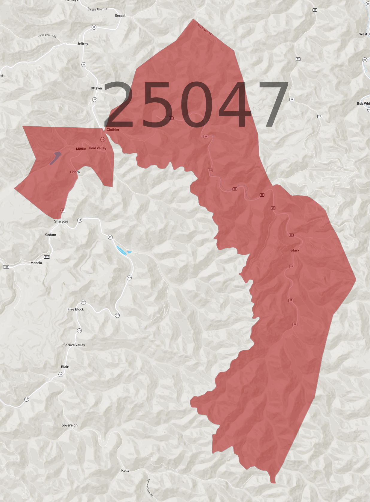 Zip Code 25047 - AtlasBig.com