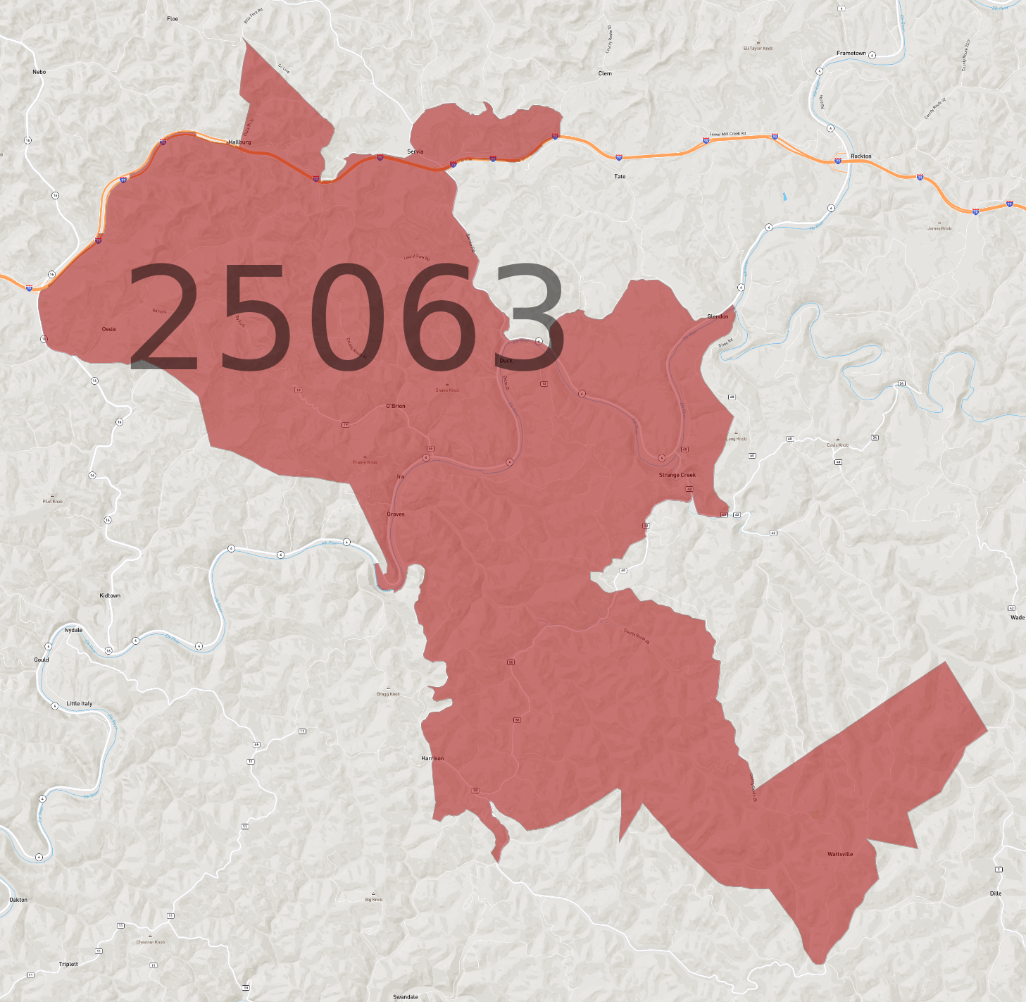 Zip Code 25063 - AtlasBig.com