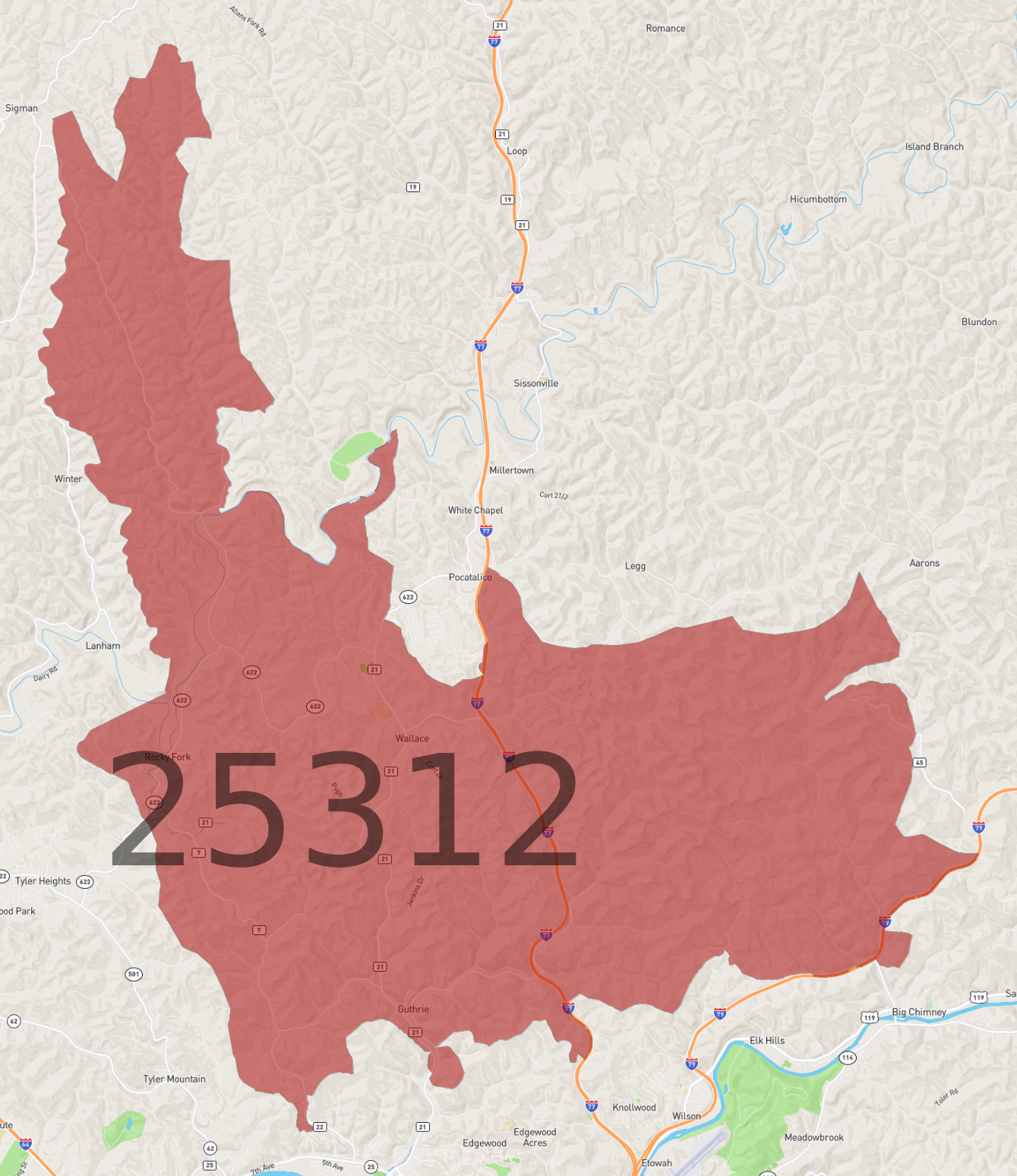 Zip Code 25312 - AtlasBig.com