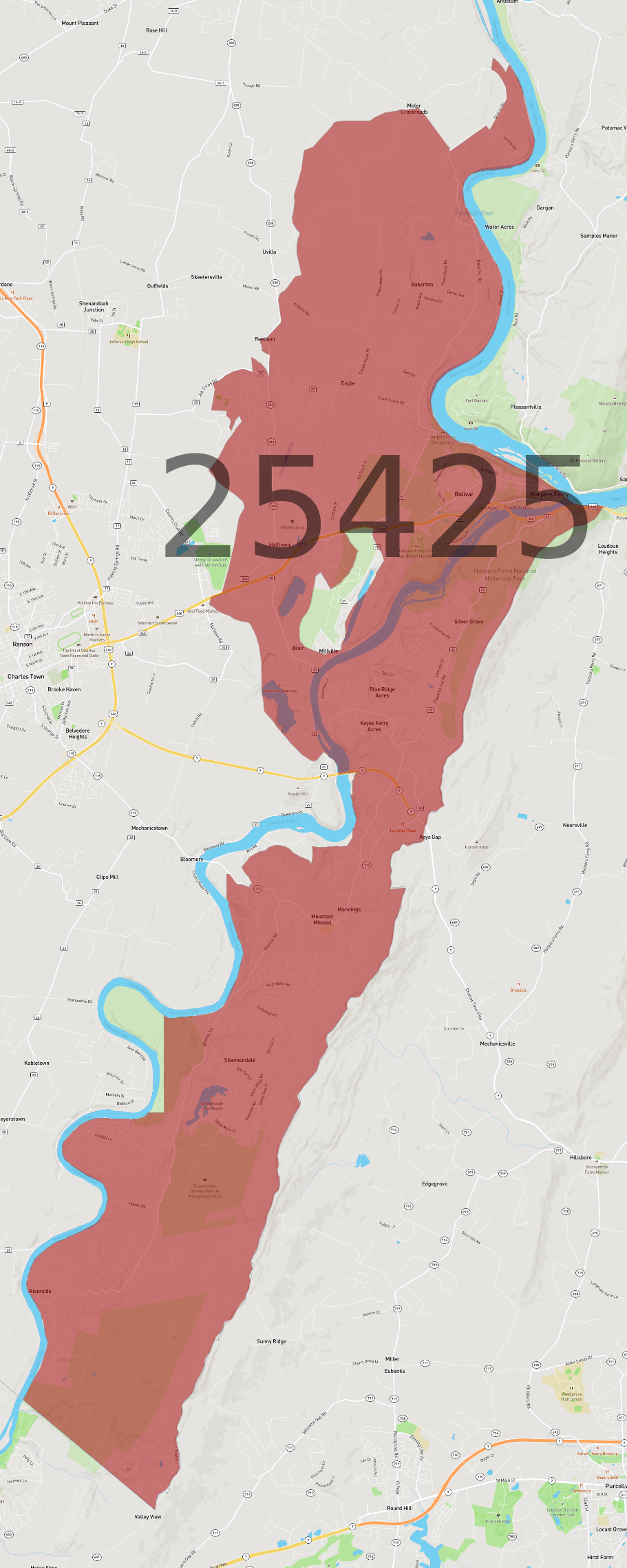 Zip Code 25425 - AtlasBig.com