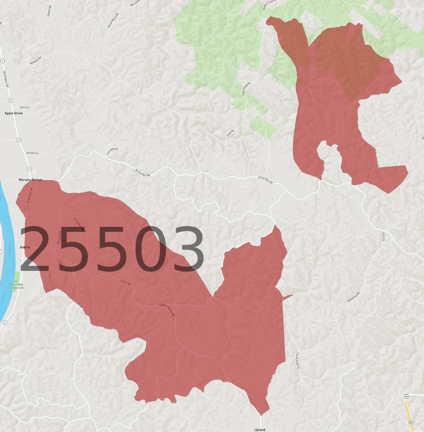 Zip Code 25503 - AtlasBig.com