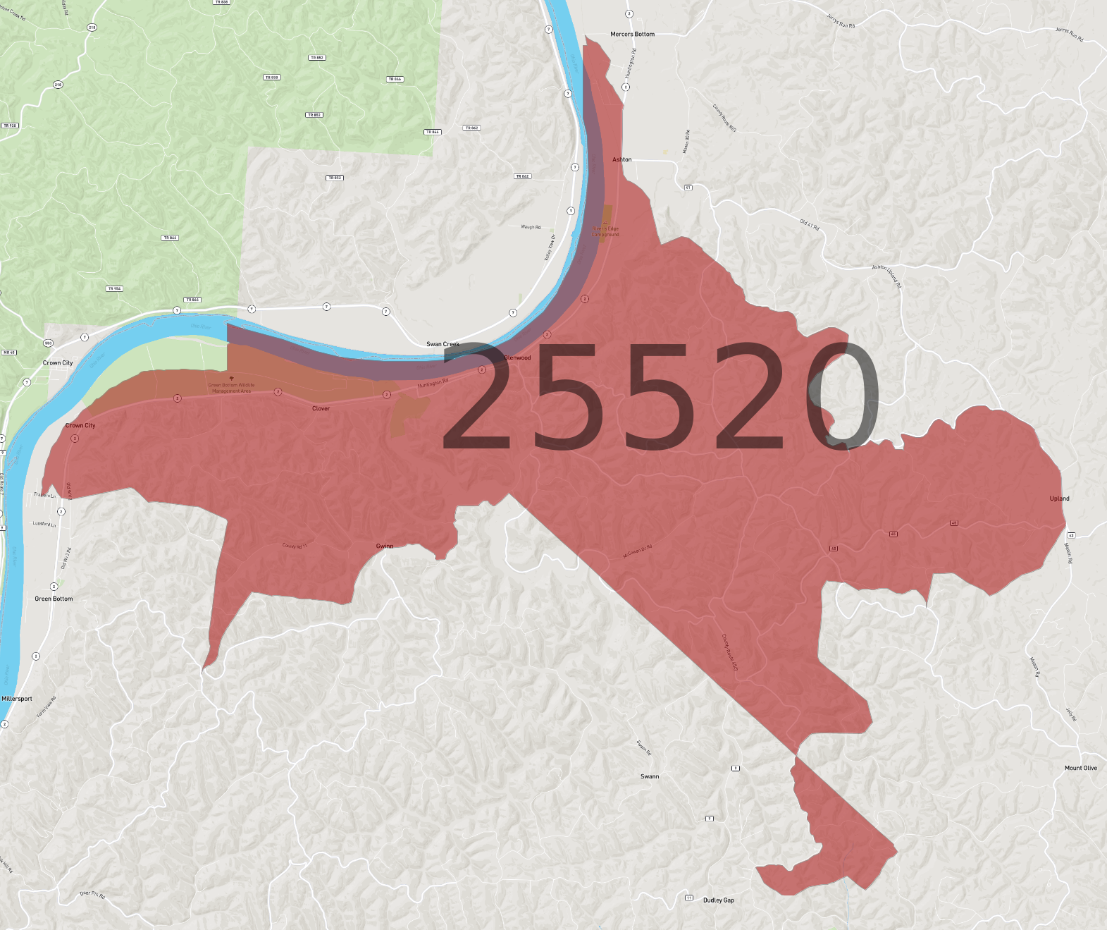 Zip Code 25520 - AtlasBig.com