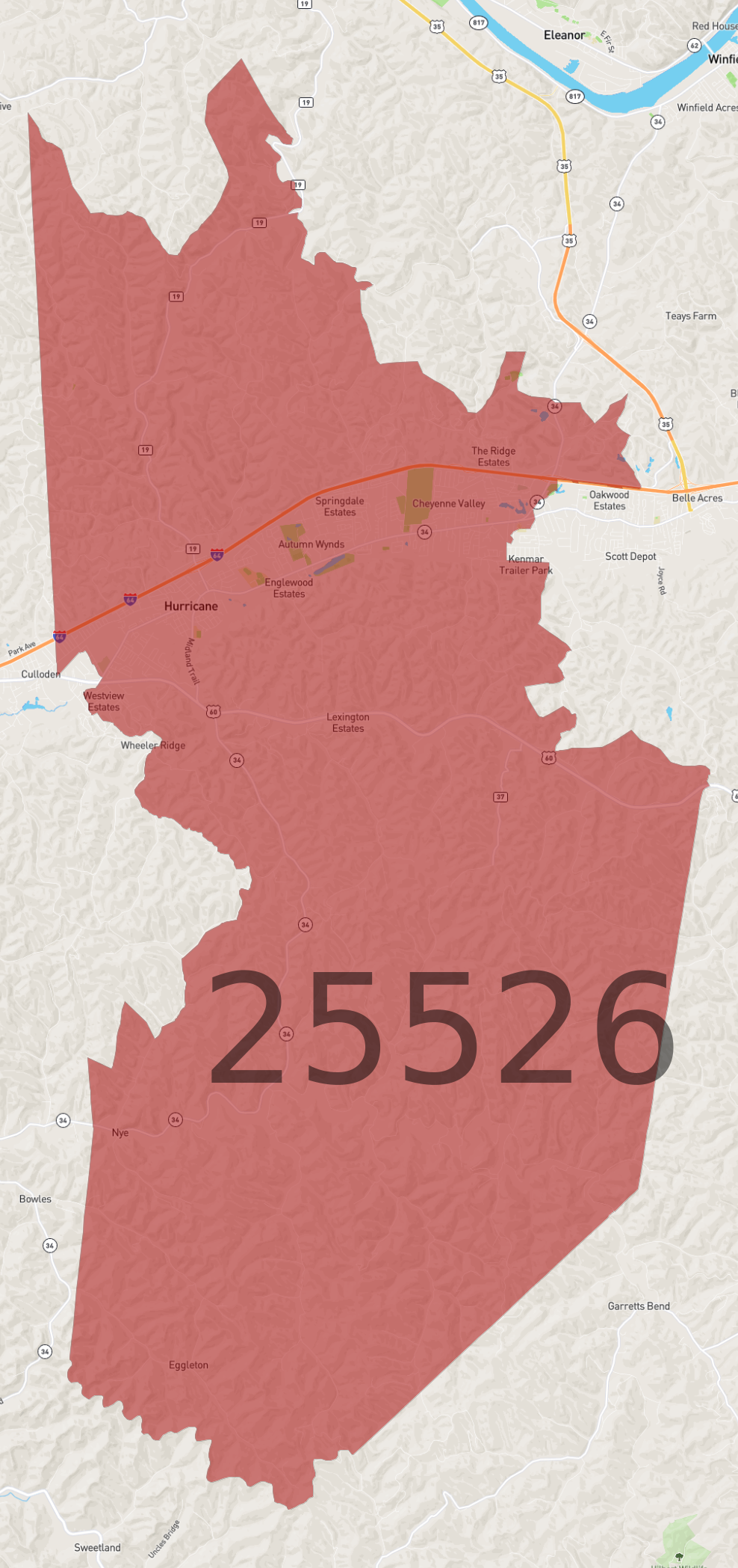 Zip Code 25526 - AtlasBig.com