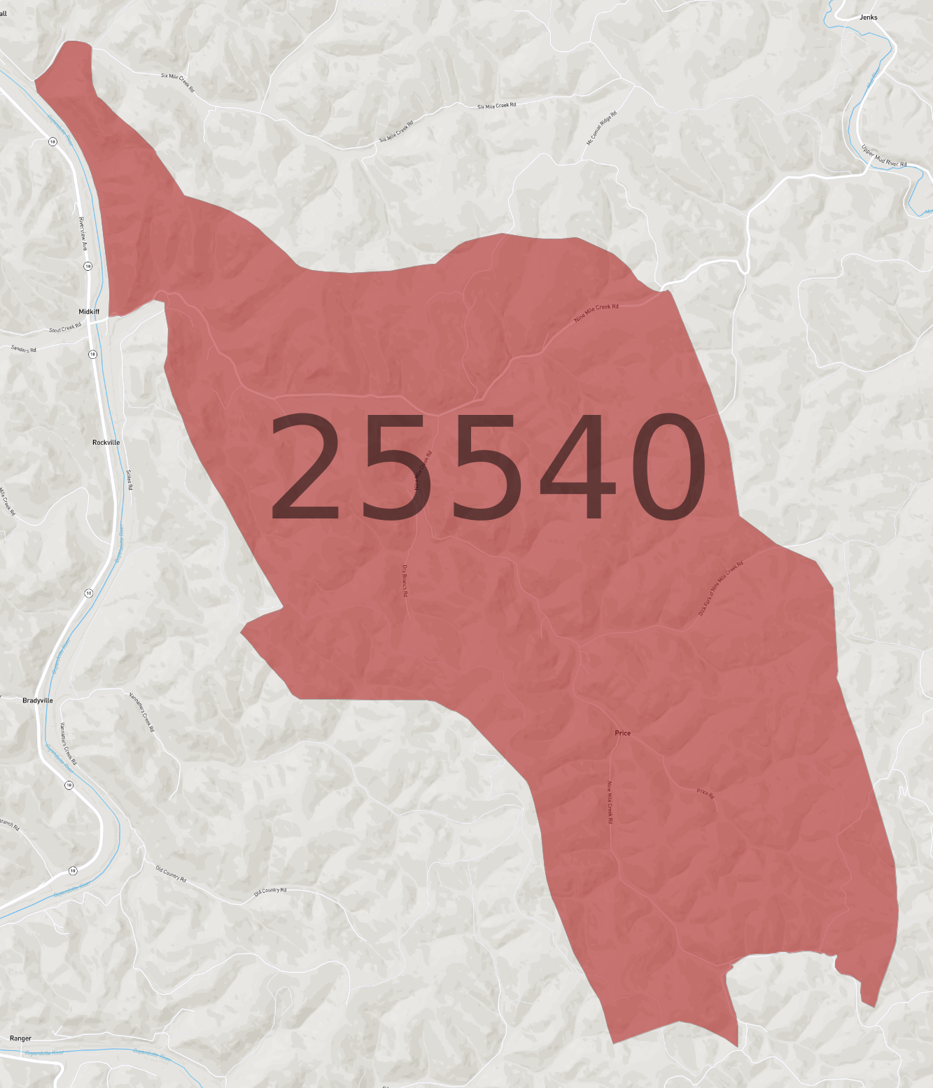 Zip Code 25540 - AtlasBig.com