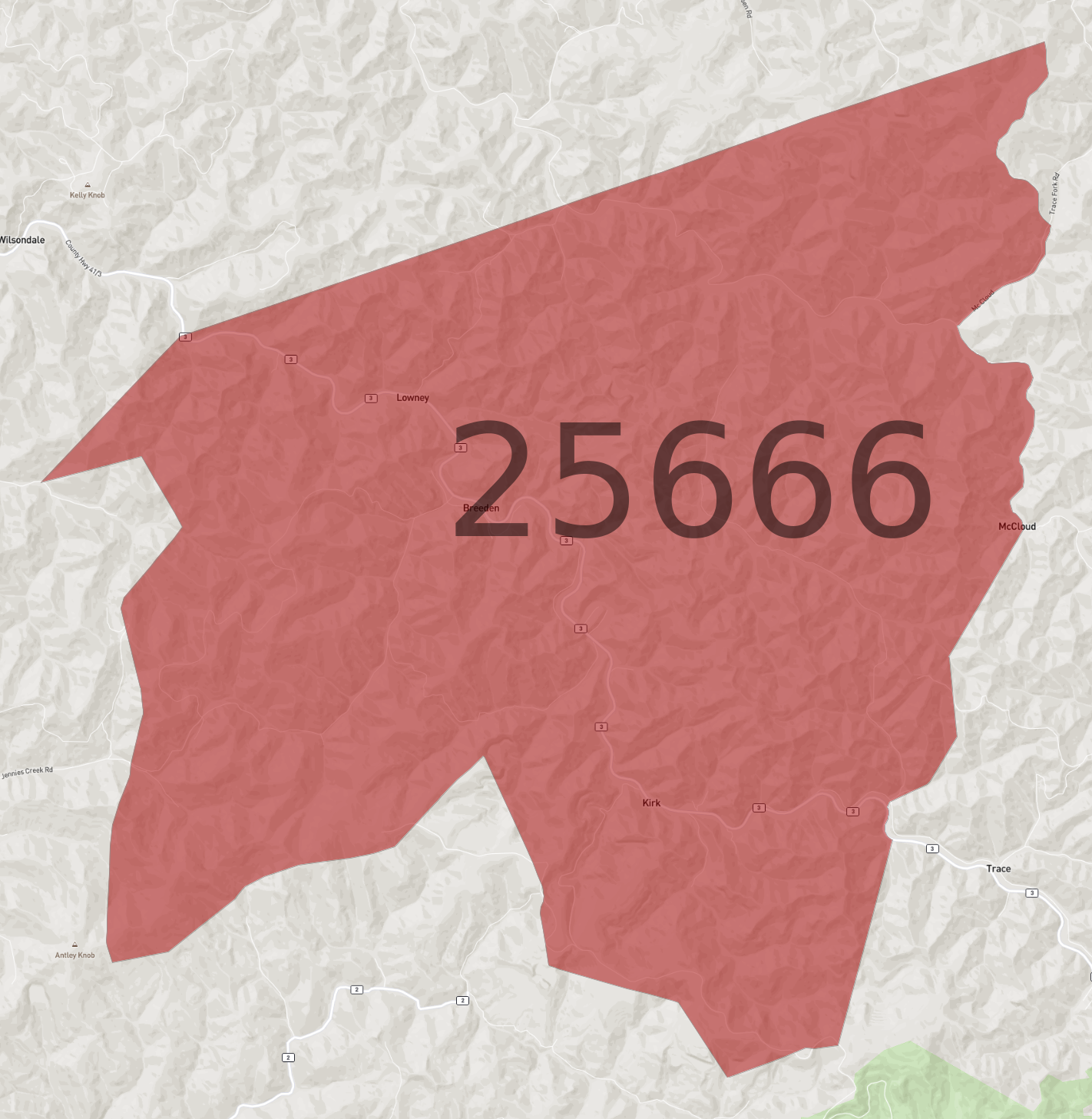 Zip Code 25666 - AtlasBig.com