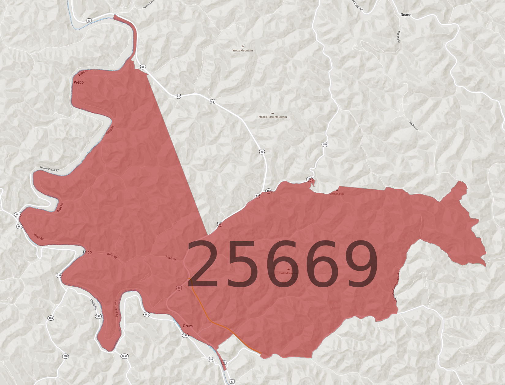 Zip Code 25669 - AtlasBig.com