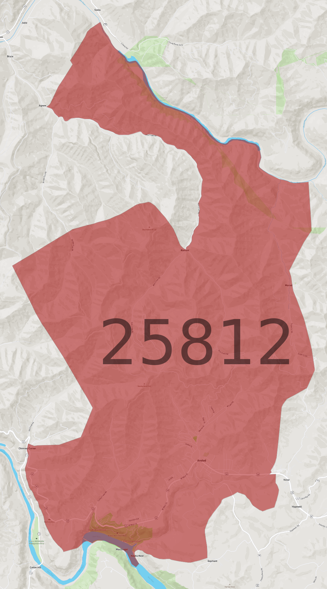 Zip Code 25812 - AtlasBig.com