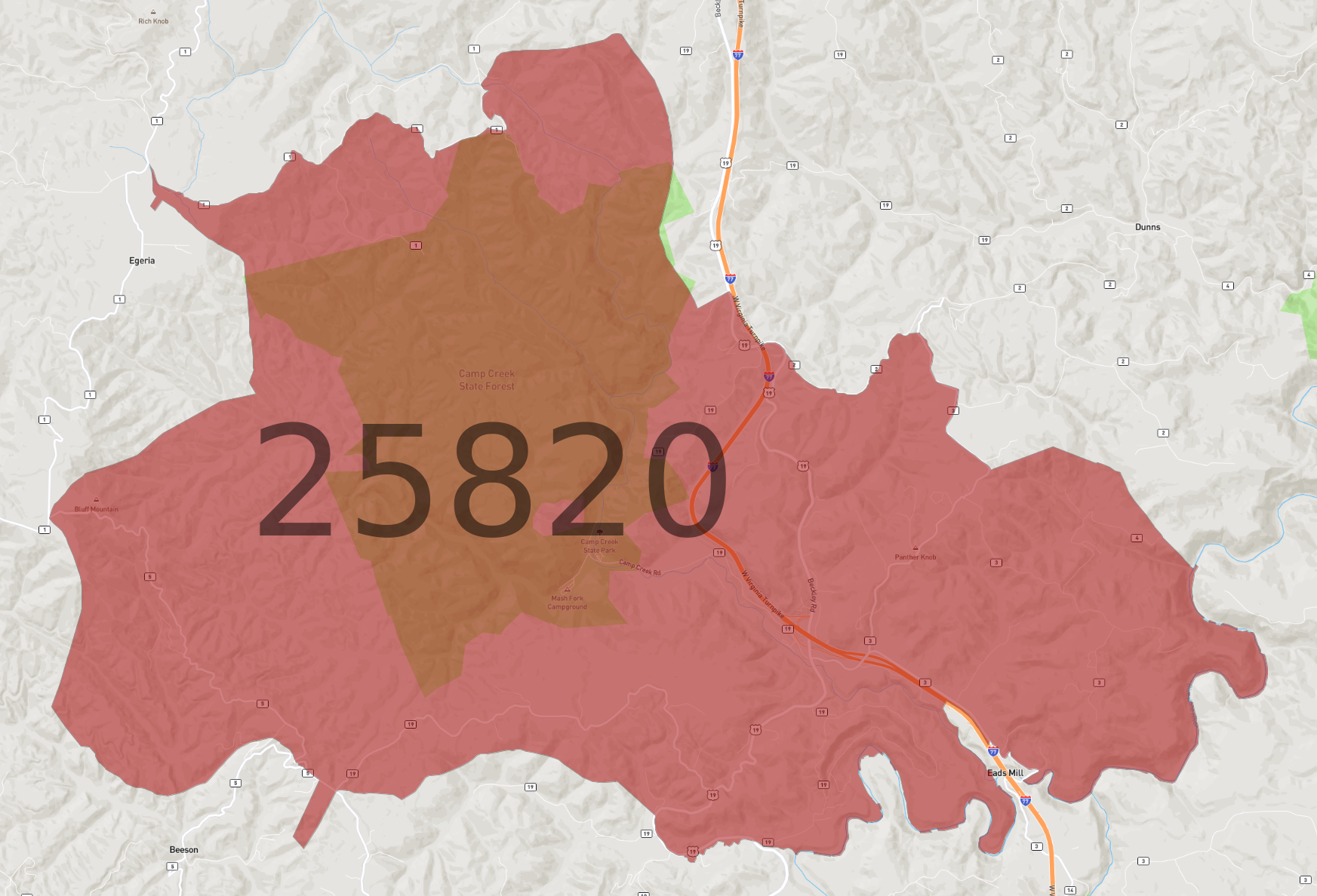 Zip Code 25820 - AtlasBig.com