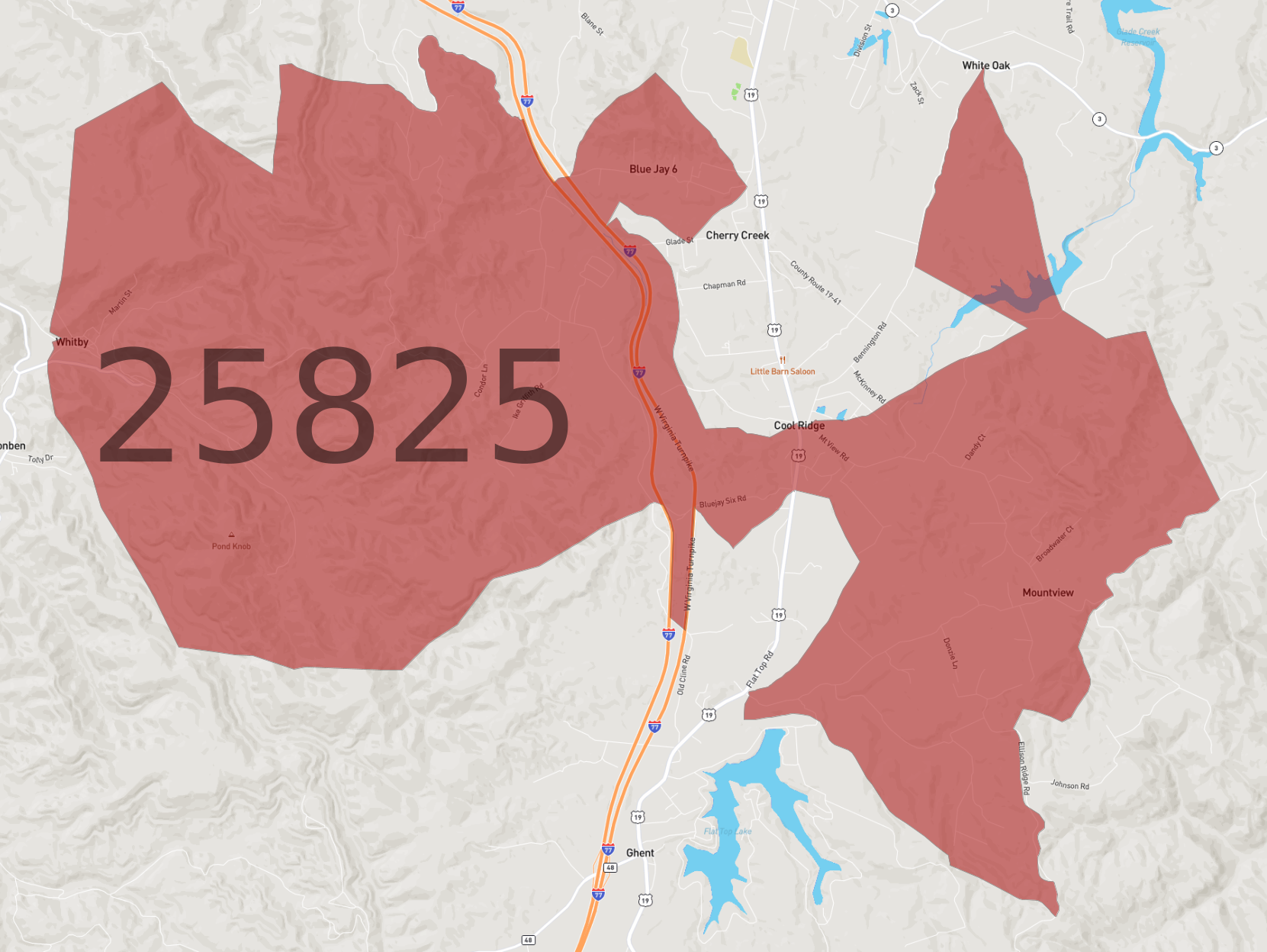 Zip Code 25825 - AtlasBig.com