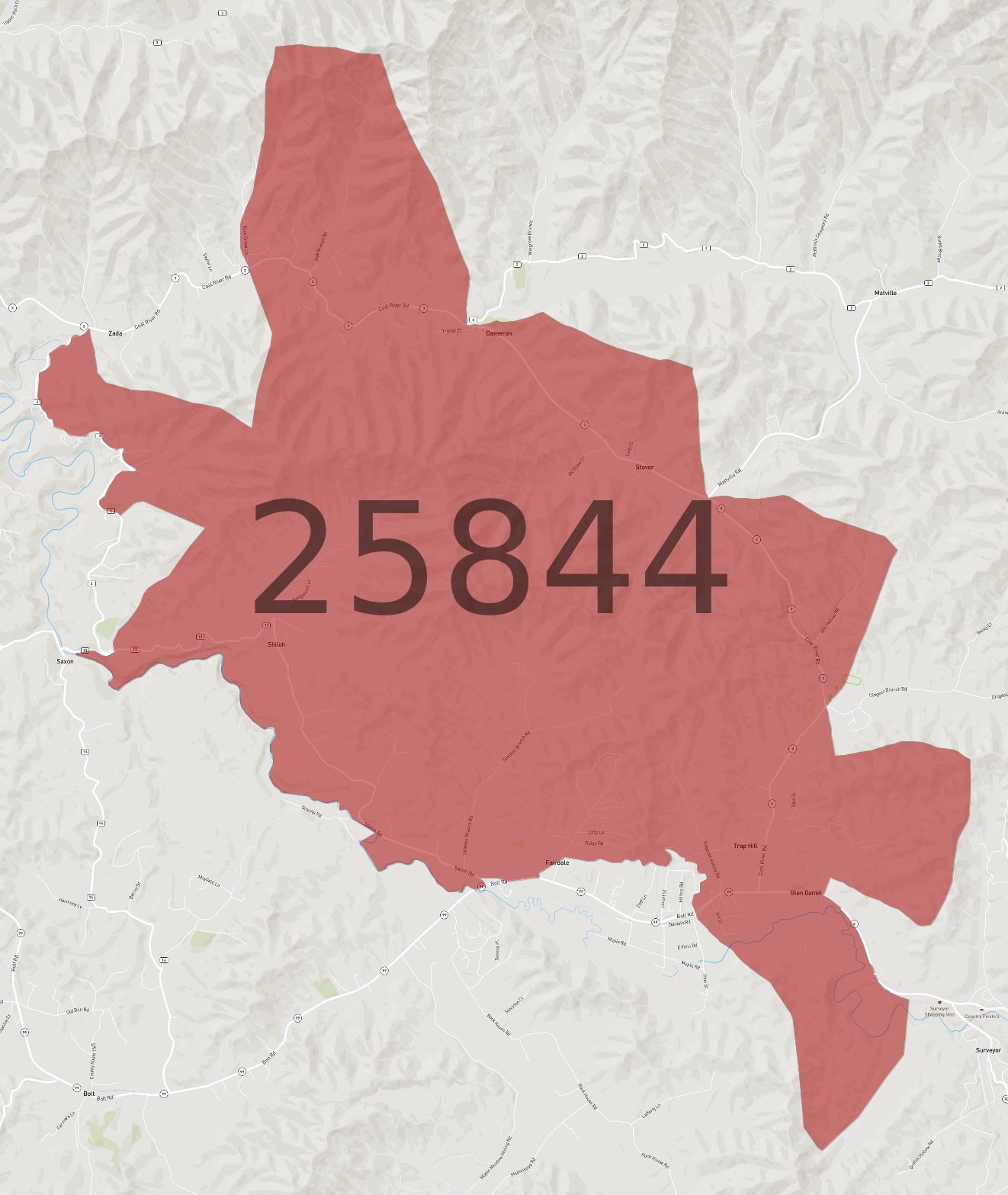 Zip Code 25844 - AtlasBig.com