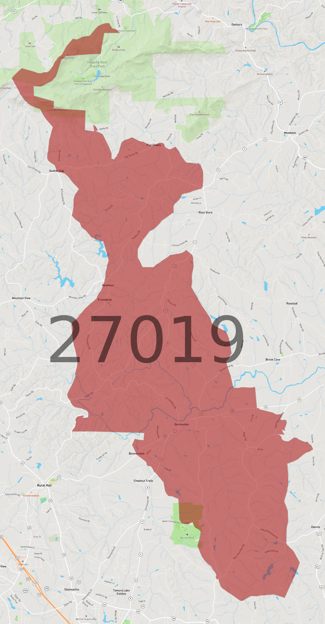 Zip Code 27019 - AtlasBig.com
