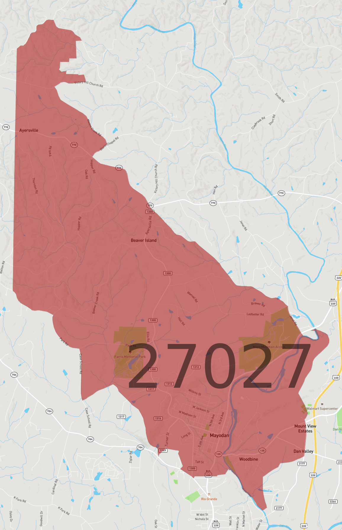 Zip Code 27027 - AtlasBig.com