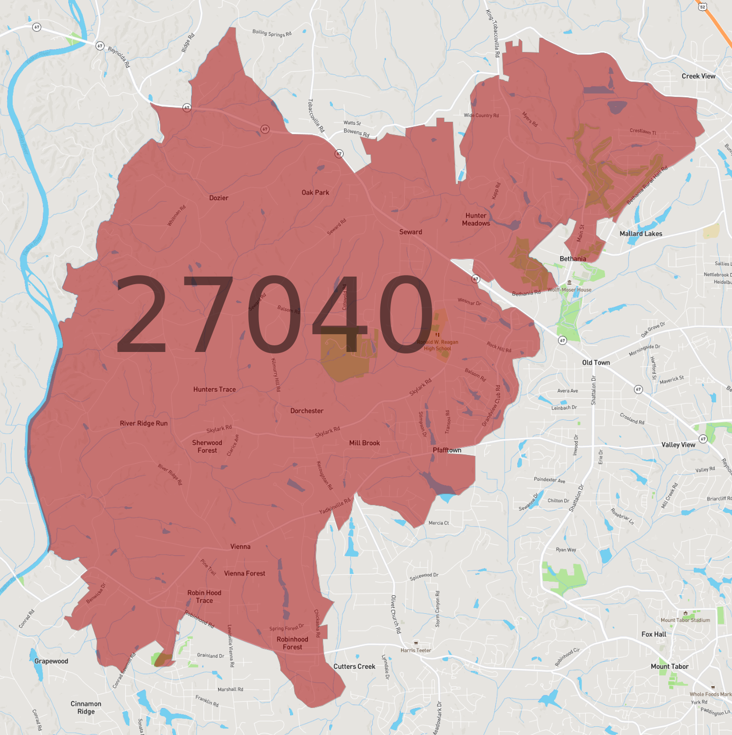 Zip Code 27040 - AtlasBig.com