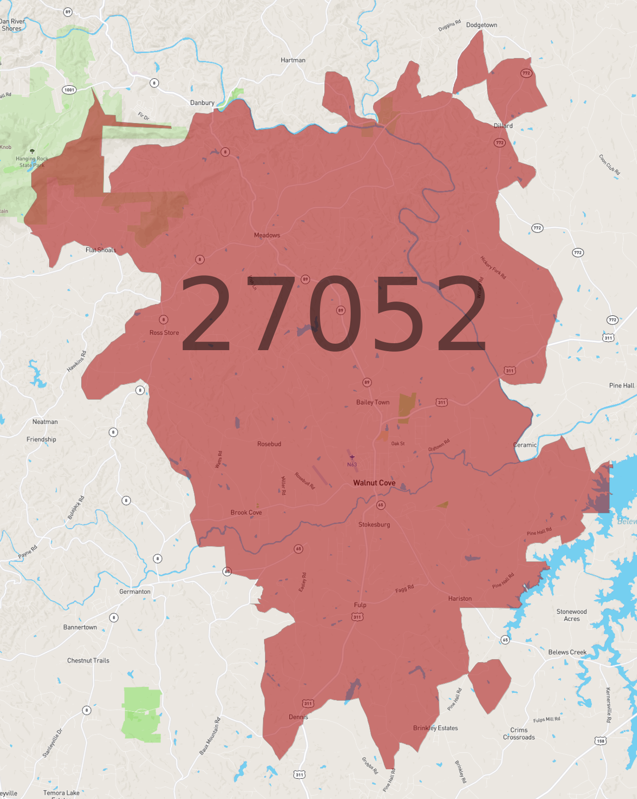 Zip Code 27052 - AtlasBig.com
