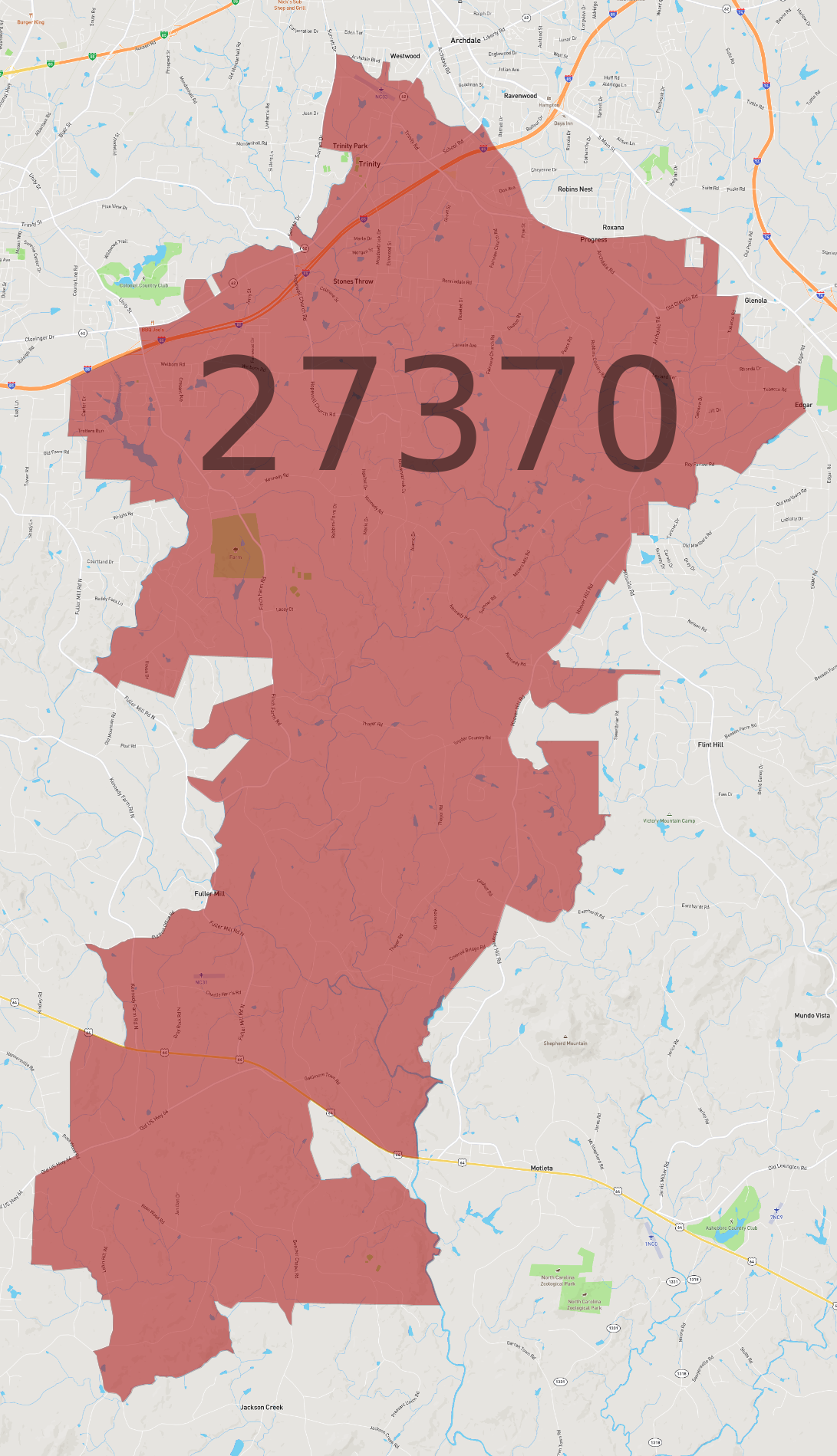 Zip Code 27370 - AtlasBig.com