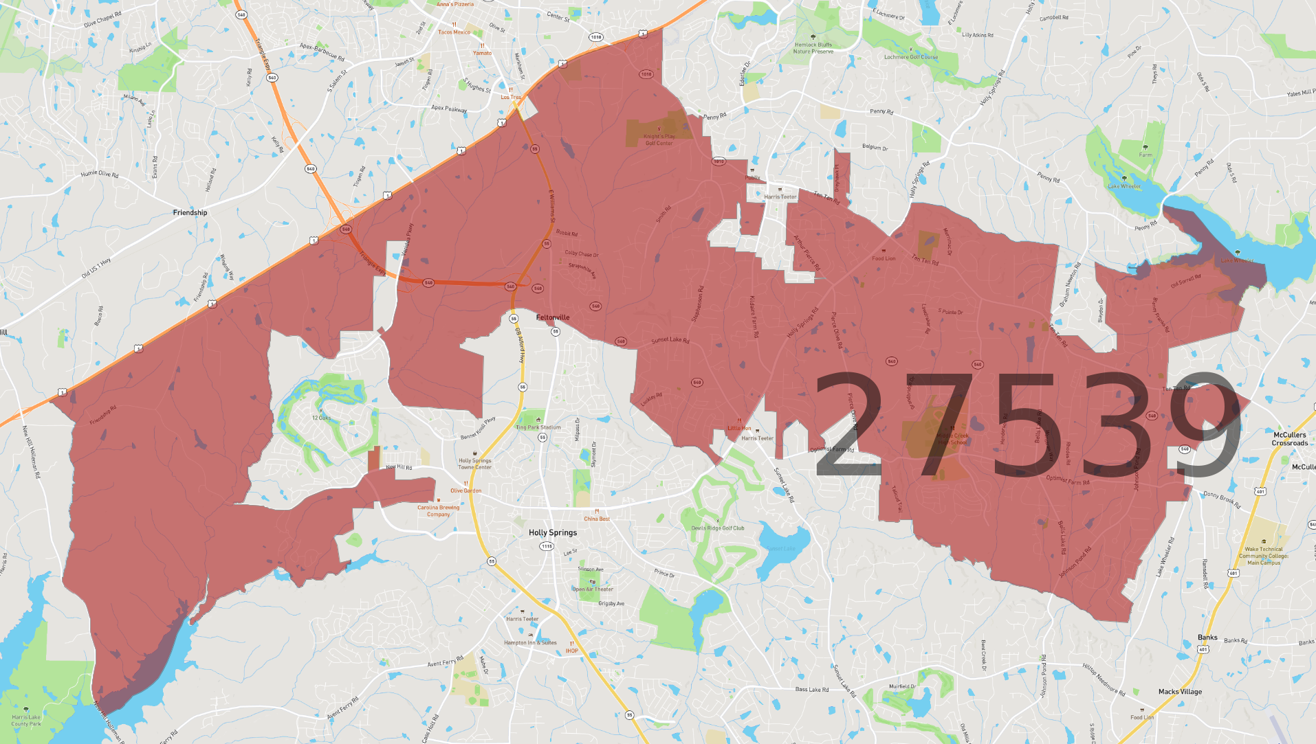 Zip Code 27539 - AtlasBig.com