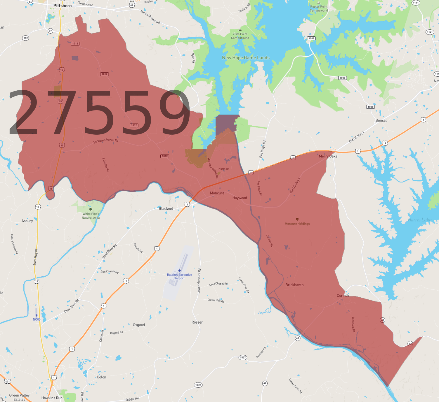 Zip Code 27559 - AtlasBig.com
