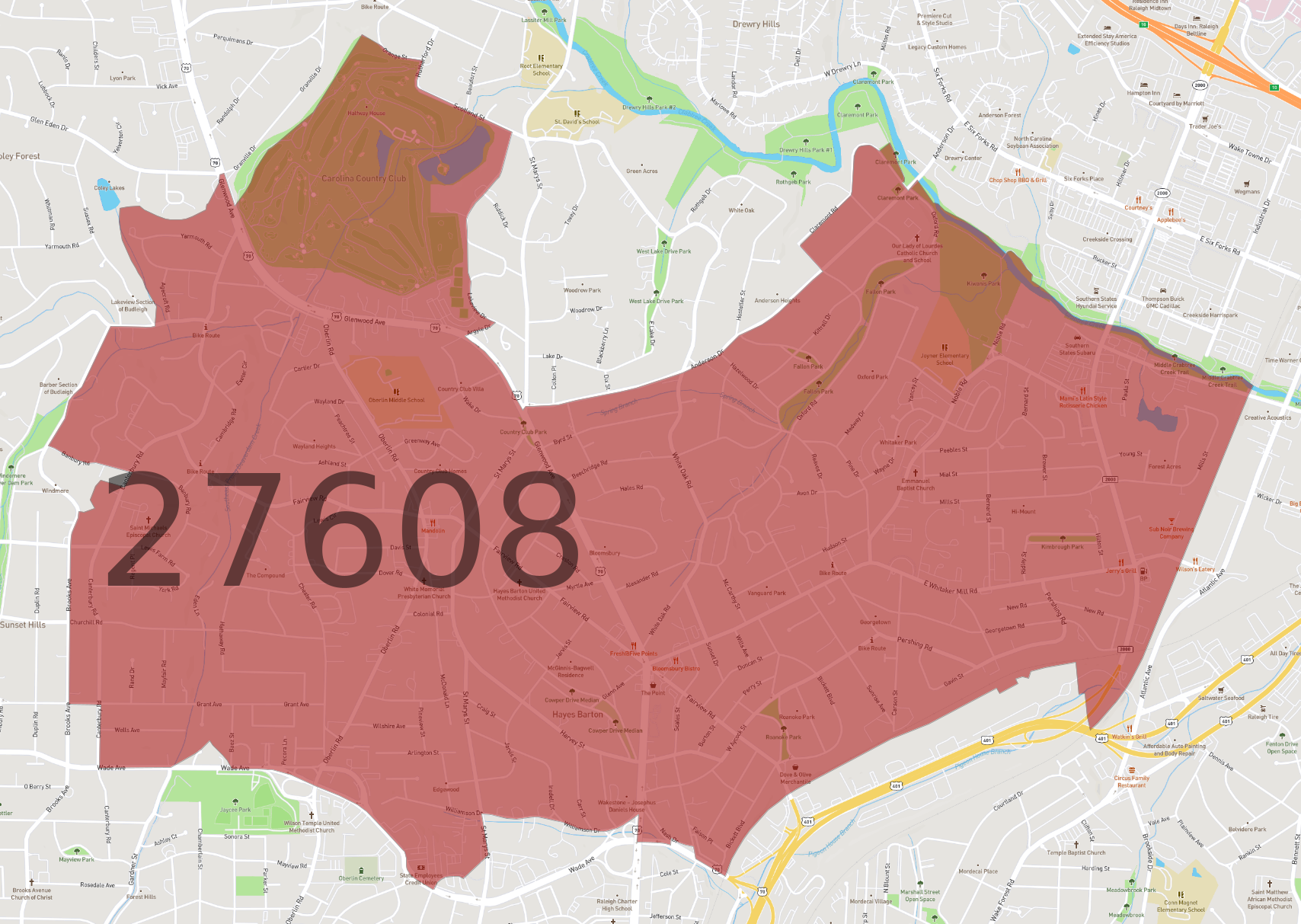 Zip Code 27608 - AtlasBig.com