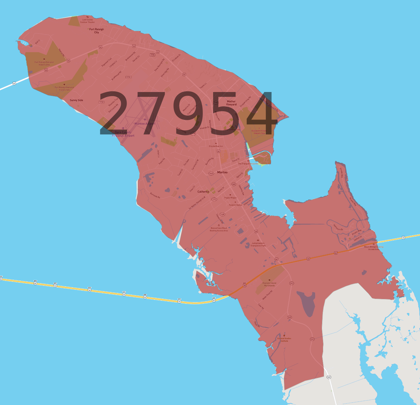 Zip Code 27954 - AtlasBig.com