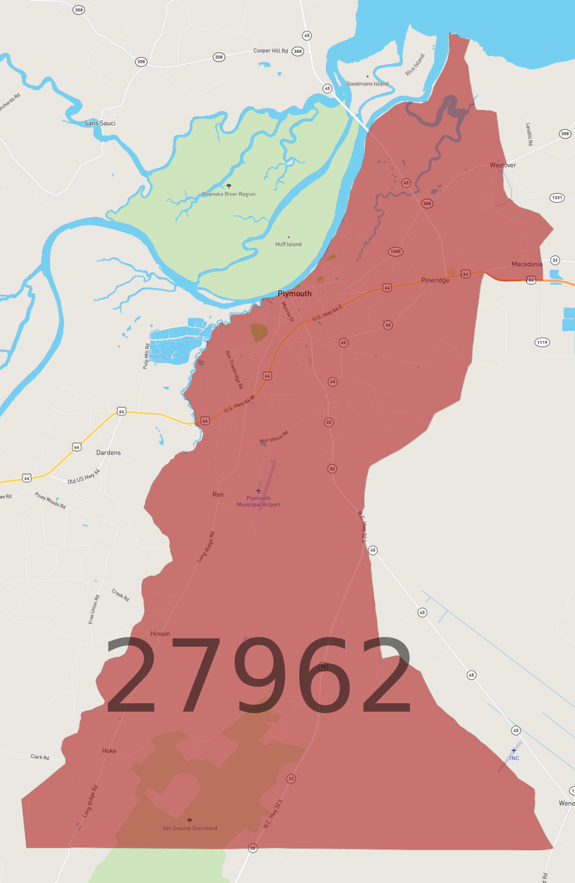 Zip Code 27962 - AtlasBig.com