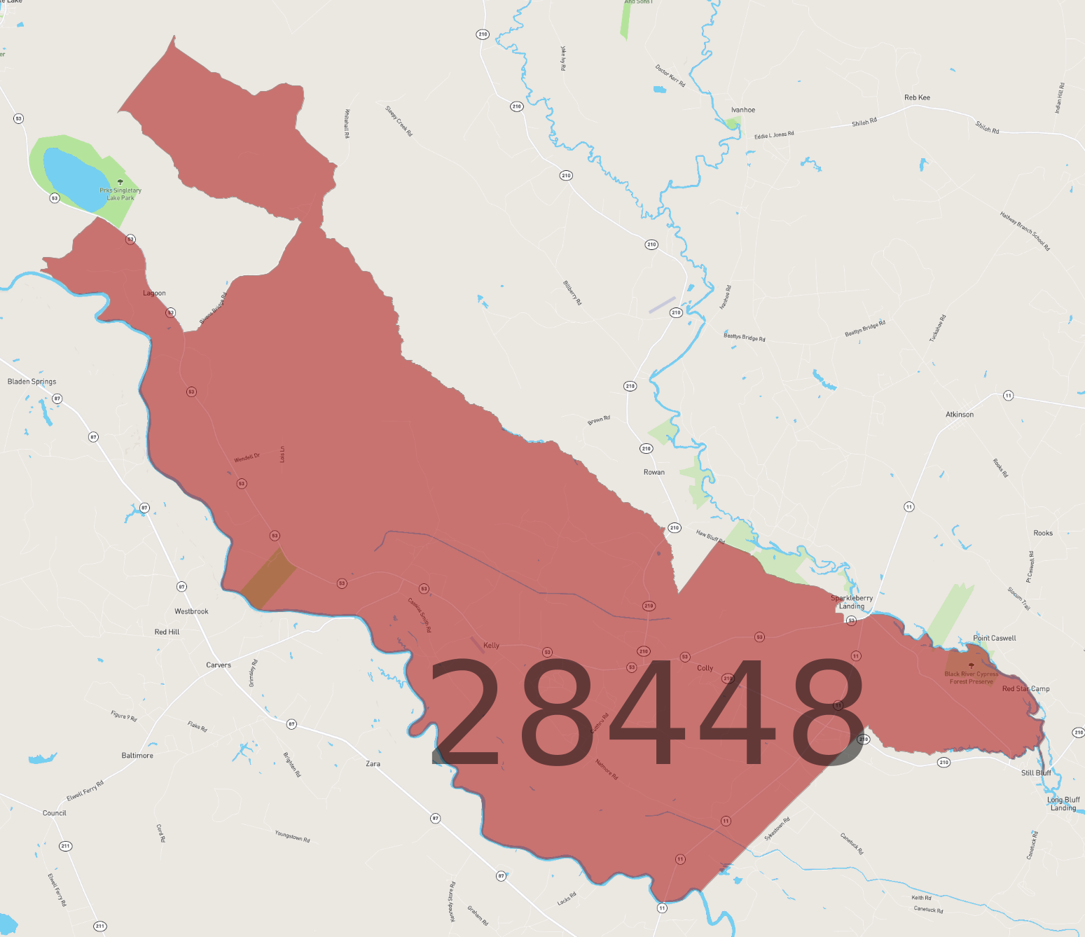 Zip Code 28448 Atlasbig