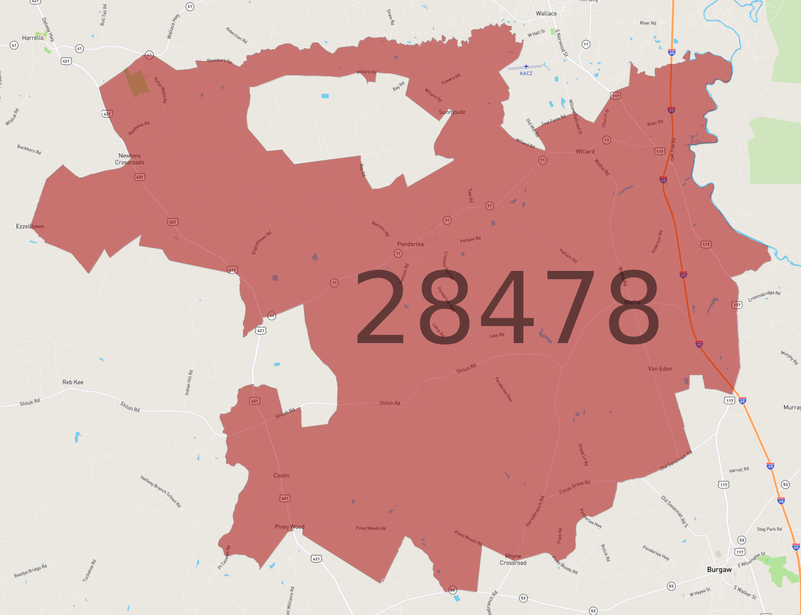Zip Code 28478 - AtlasBig.com