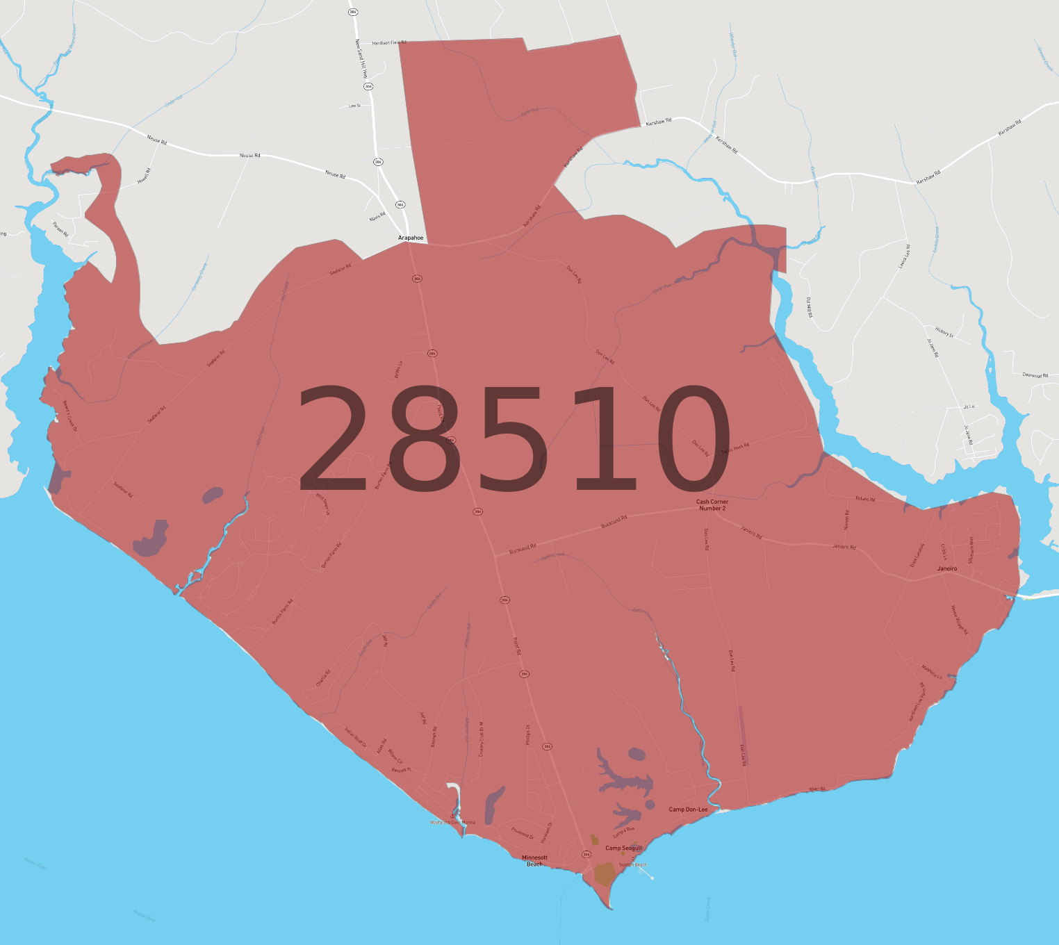 Zip Code 28510 - AtlasBig.com