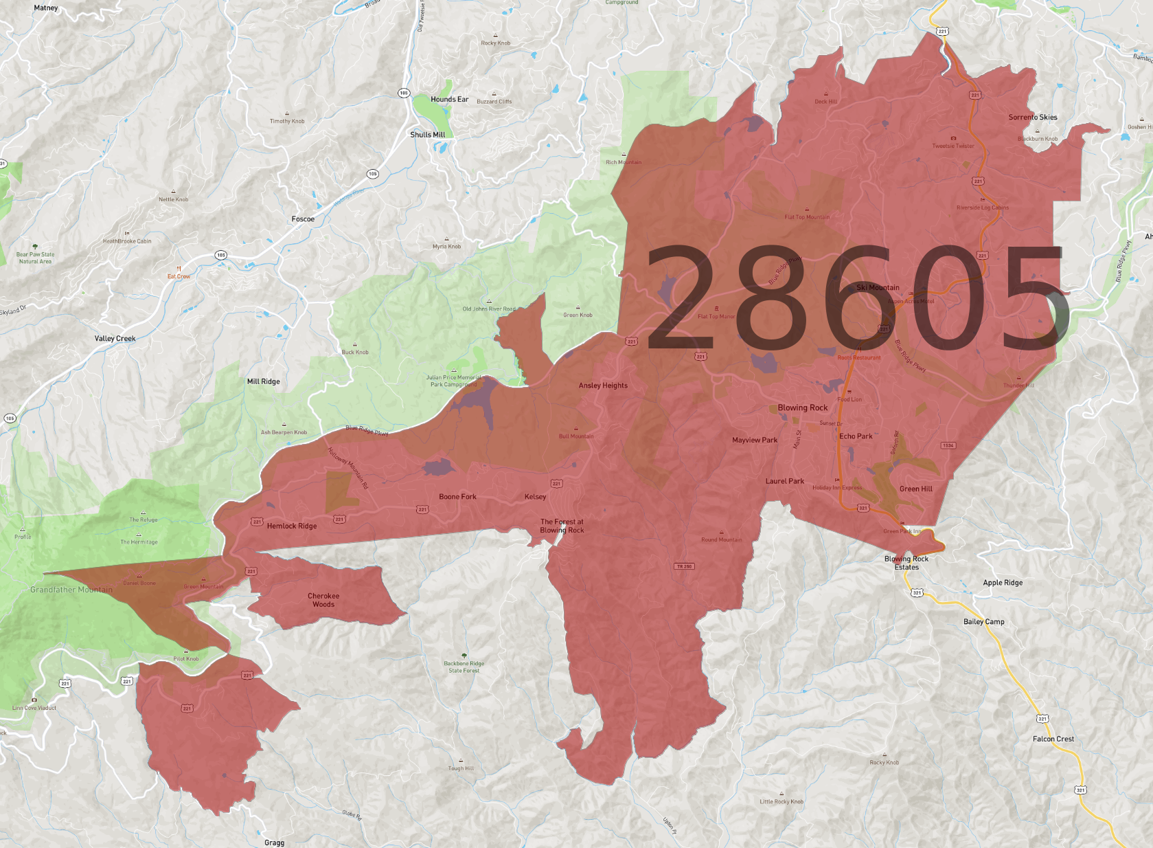 Zip Code 28605 - AtlasBig.com