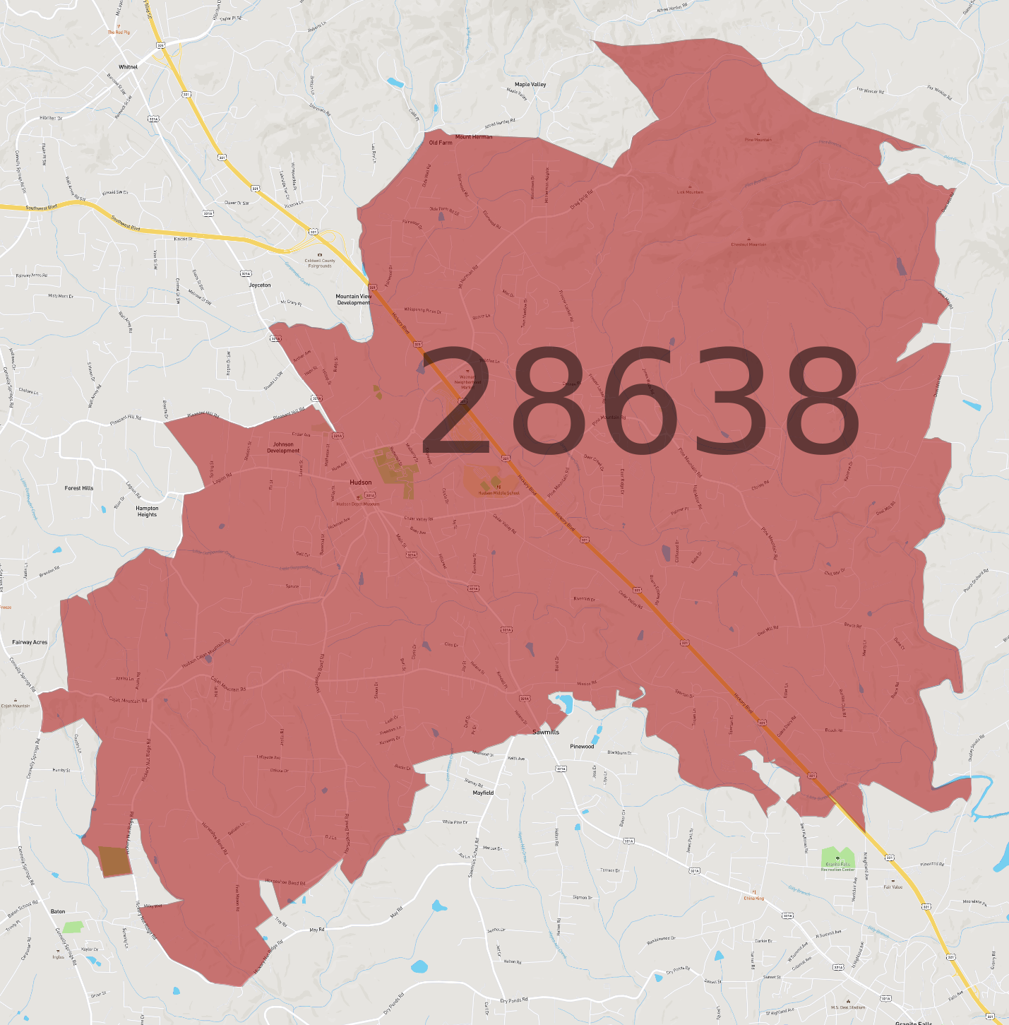 Zip Code 28638 - AtlasBig.com