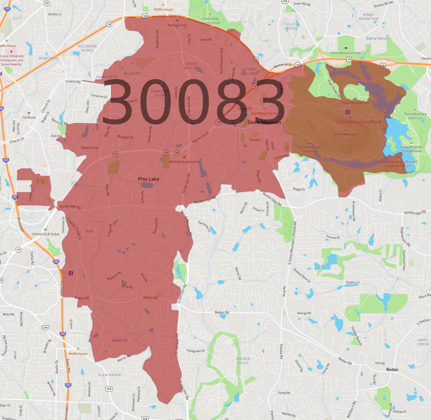 Zip Code 30083 - AtlasBig.com