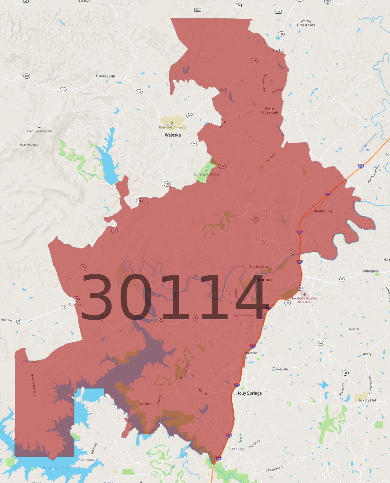 Zip Code 30114 - AtlasBig.com