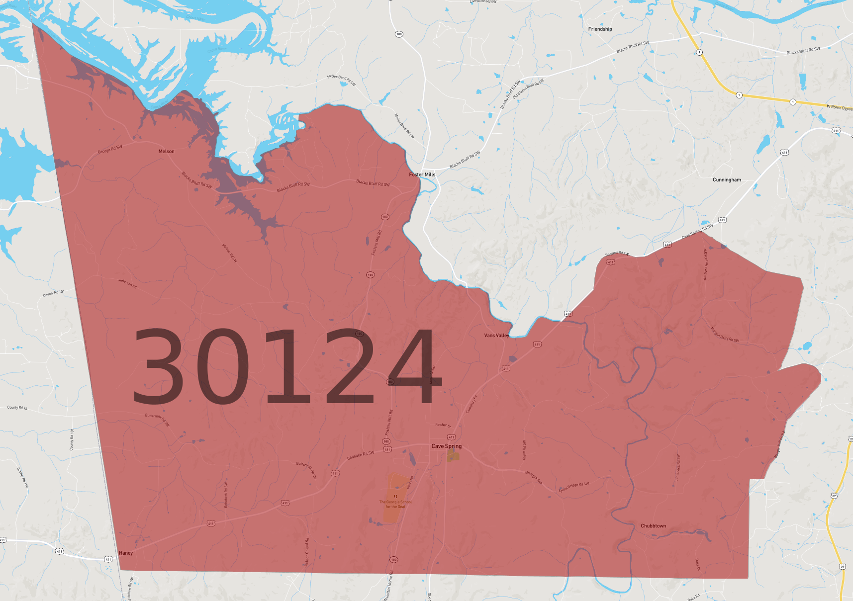 Zip Code 30124 - AtlasBig.com