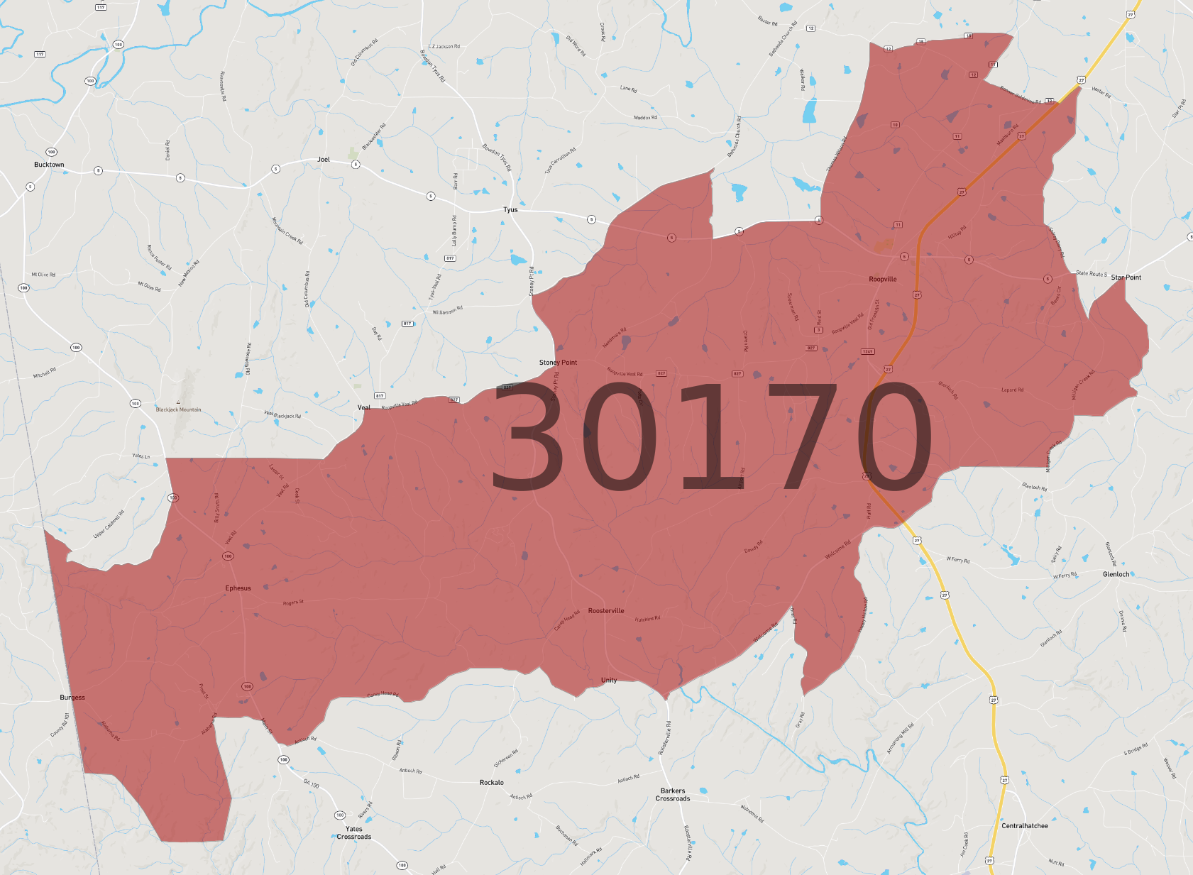 Zip Code 30170 - AtlasBig.com