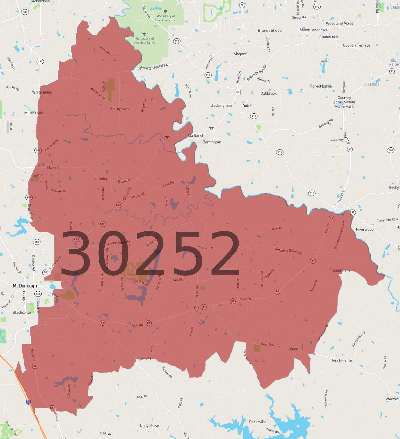 Zip Code 30252 - AtlasBig.com