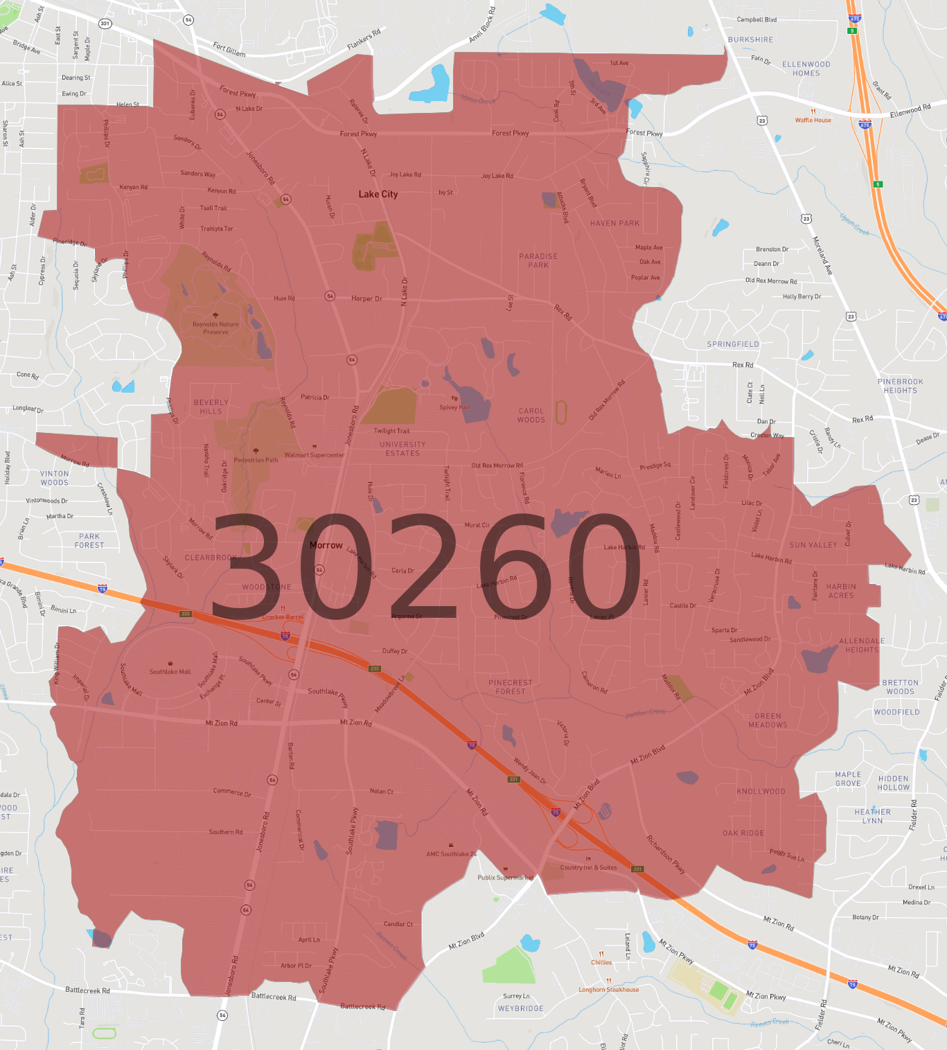 Zip Code 30260 - AtlasBig.com