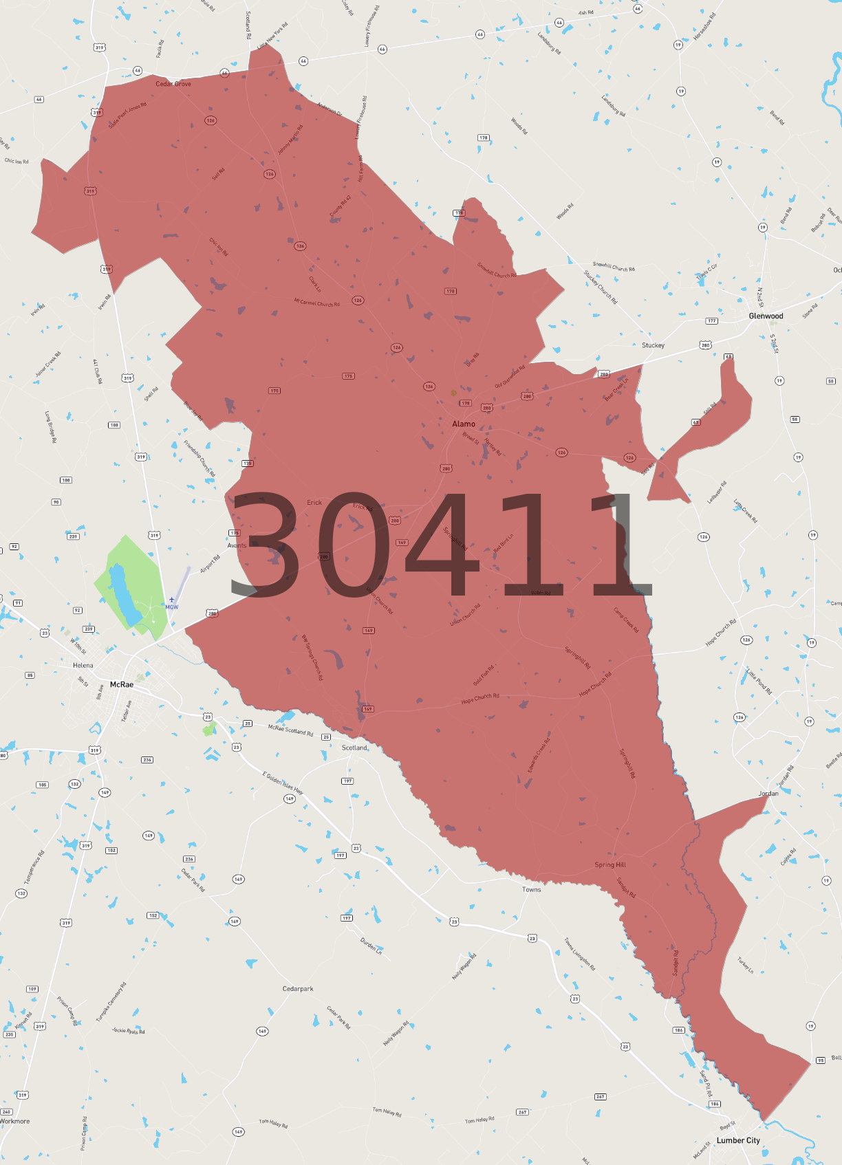 Zip Code 30411 - AtlasBig.com