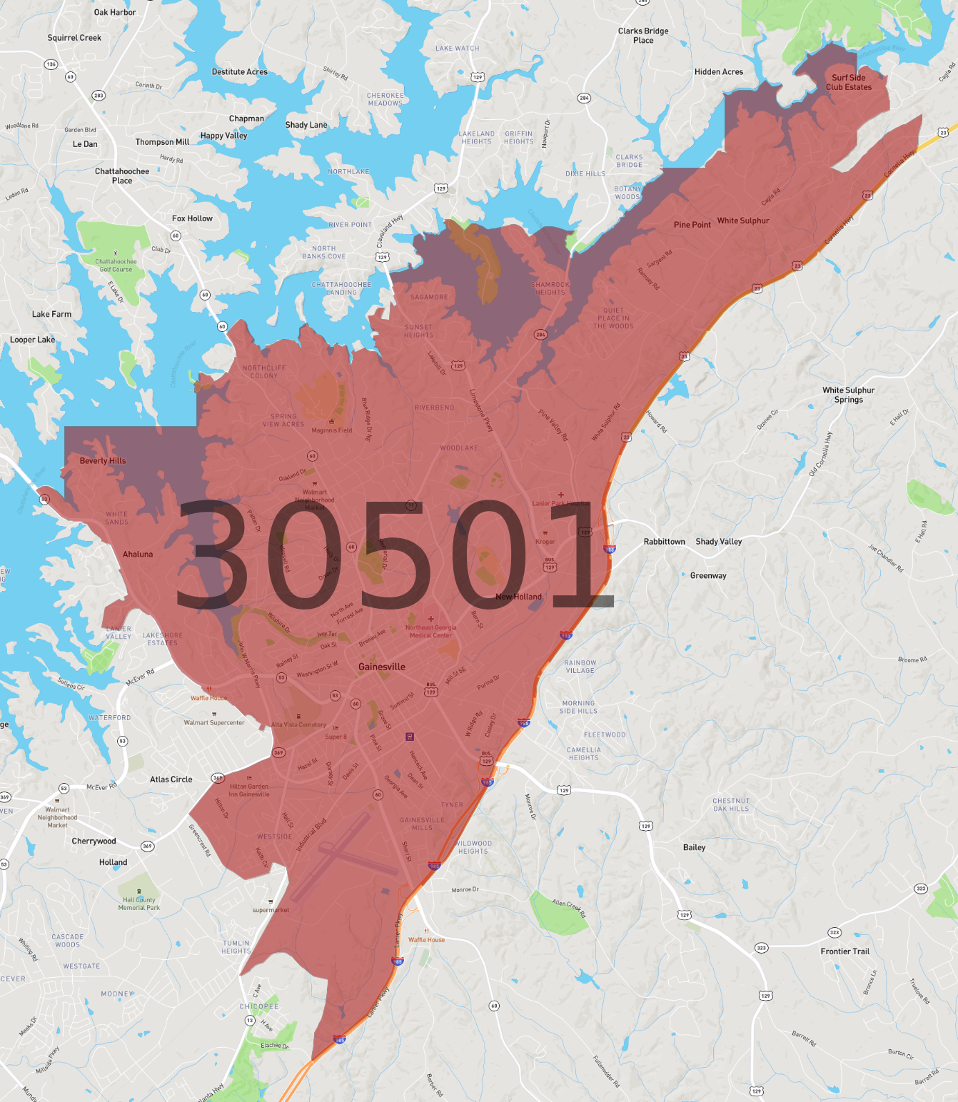 Zip Code 30501 - AtlasBig.com